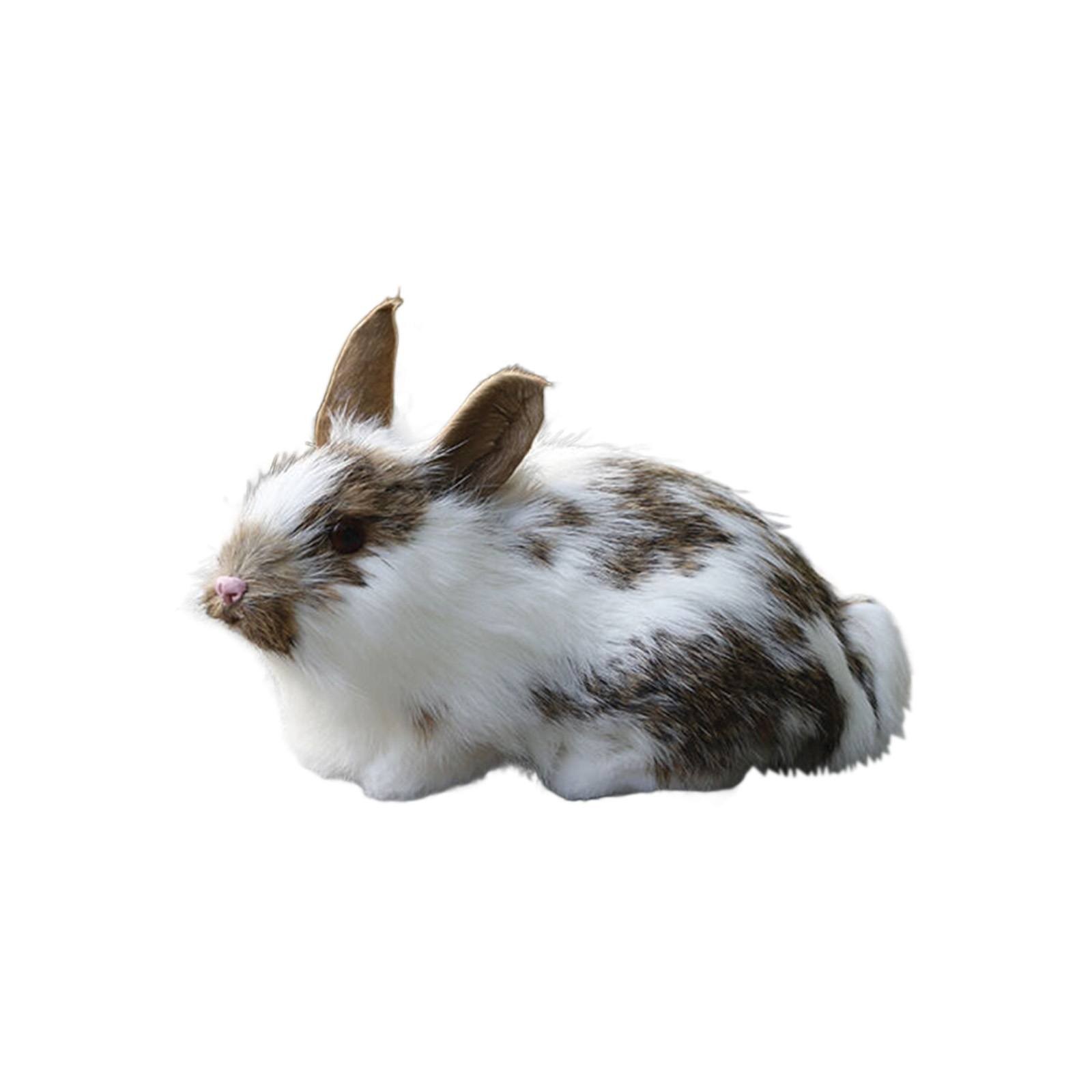 RUIG Assorted Miniature Realistic Furry Rabbits Figurines Simulation ...