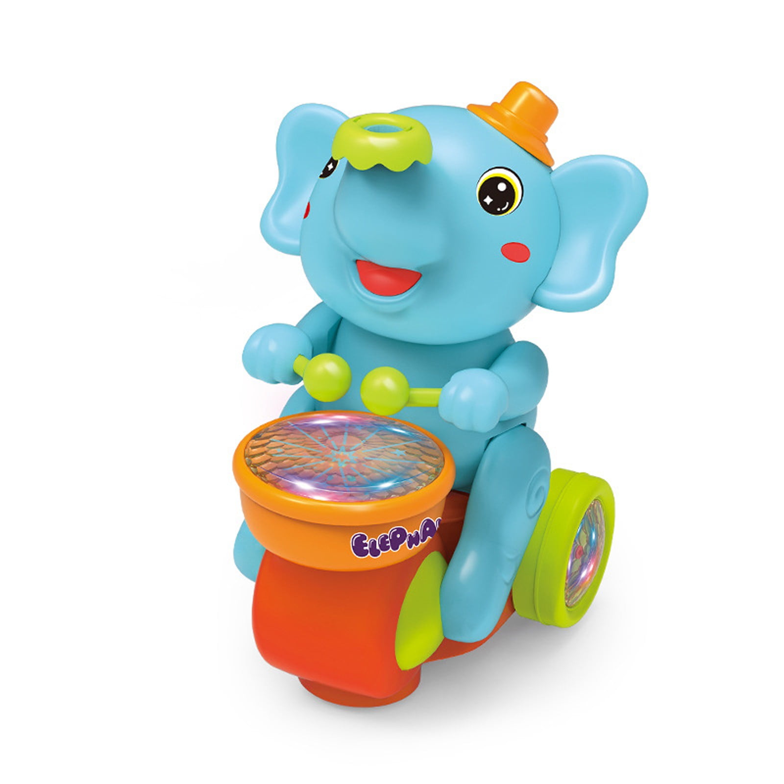 RUIG Musical Walking Elephant Drummer Toy, Children's Drum Elephant ...