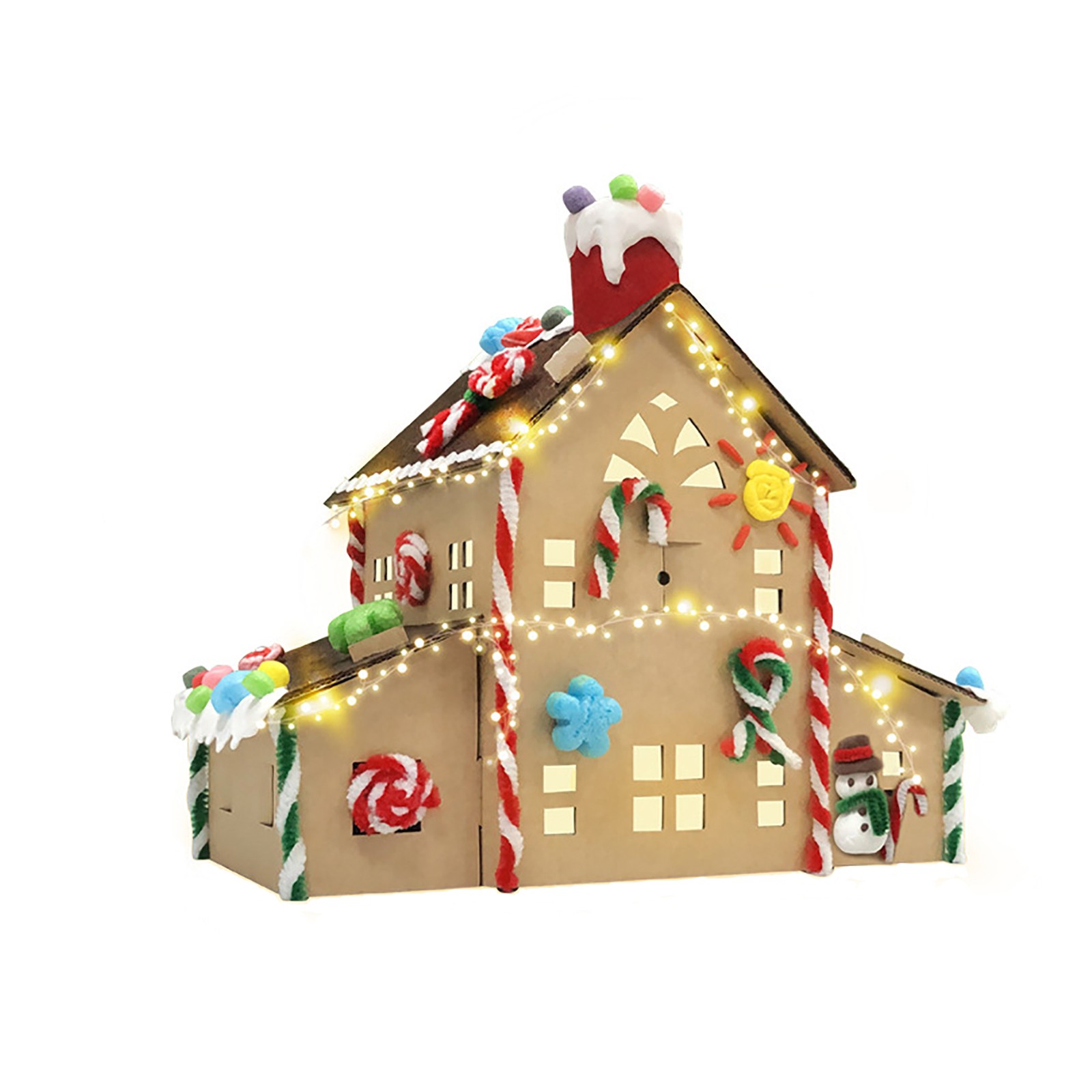 RUIG Christmas Gingerbread House Kit Kids Christmas Craft Kit Cardboard ...
