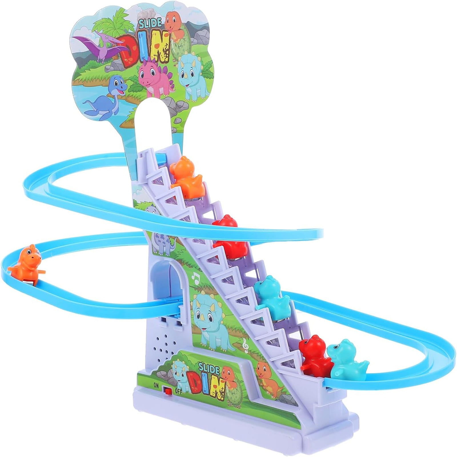RUIG Dinosaur Stairs Toy Electric Slide Dinosaurs Stair Climbing ...