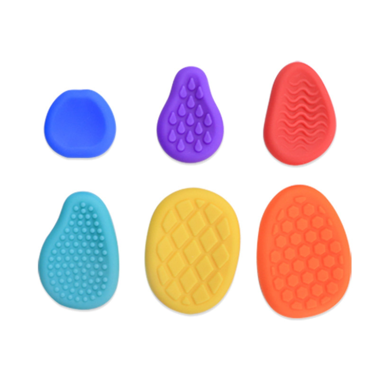 RUIG Fidget Sensory Toys for Kids Adults 6 PC Silicone Worry Stone for ...