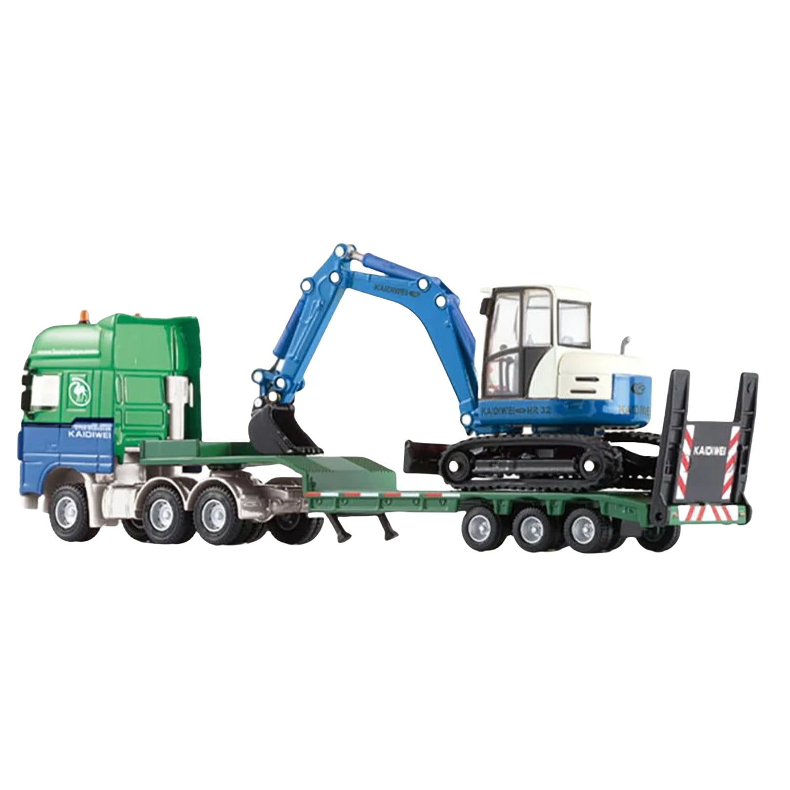 RUIG Flatbed Truck Toy with Crawler Excavator Toy Tractor Semi Tow ...