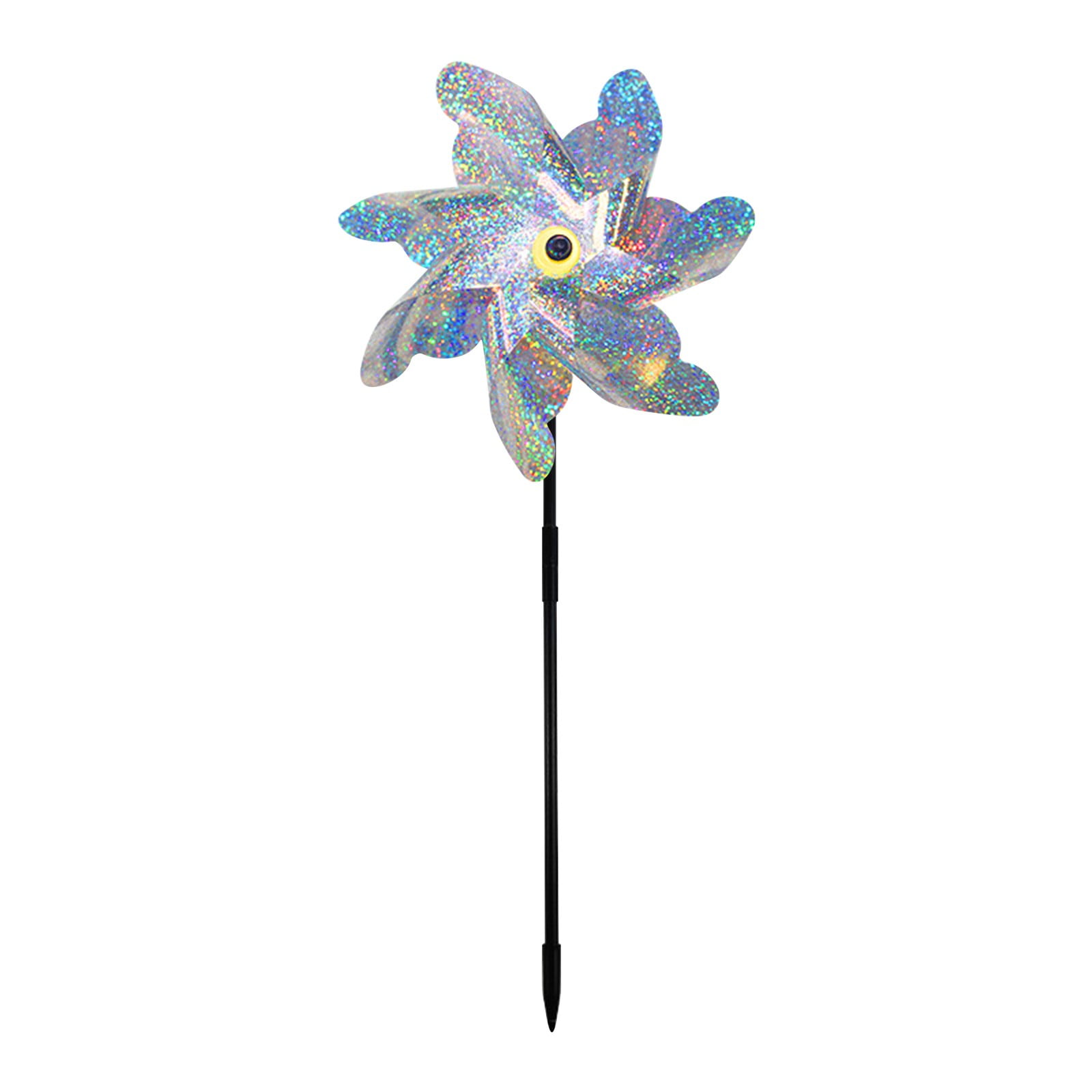 RUIG Flower Wind Spinner Sparkly Lawn Pinwheel 19 inch Colorful Rainbow ...