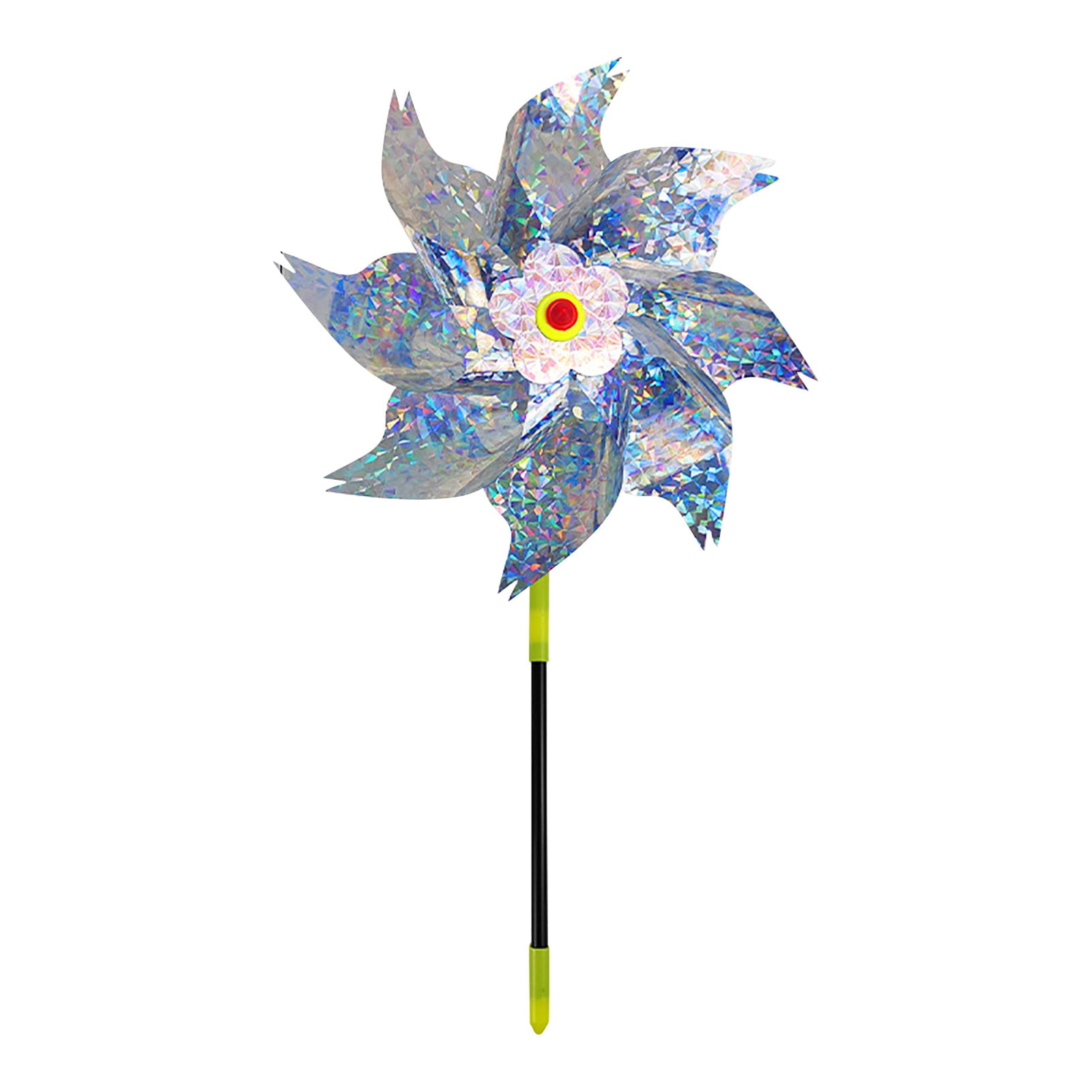 RUIG Flower Wind Spinner Sparkly Lawn Pinwheel 19 inch Colorful Rainbow ...