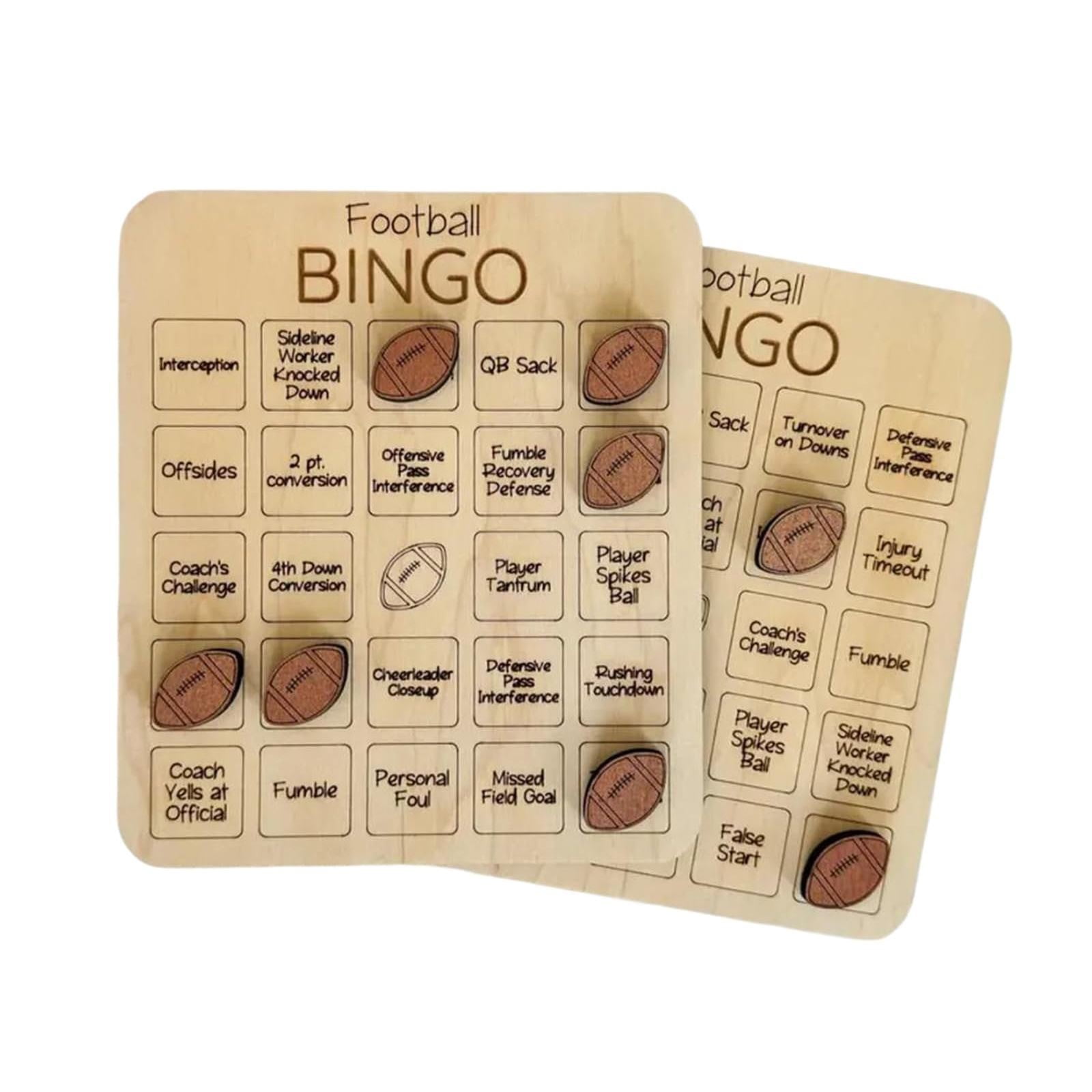 RUIG Football Bingo Game - Wooden Football-Themed Bingo Game, includes ...