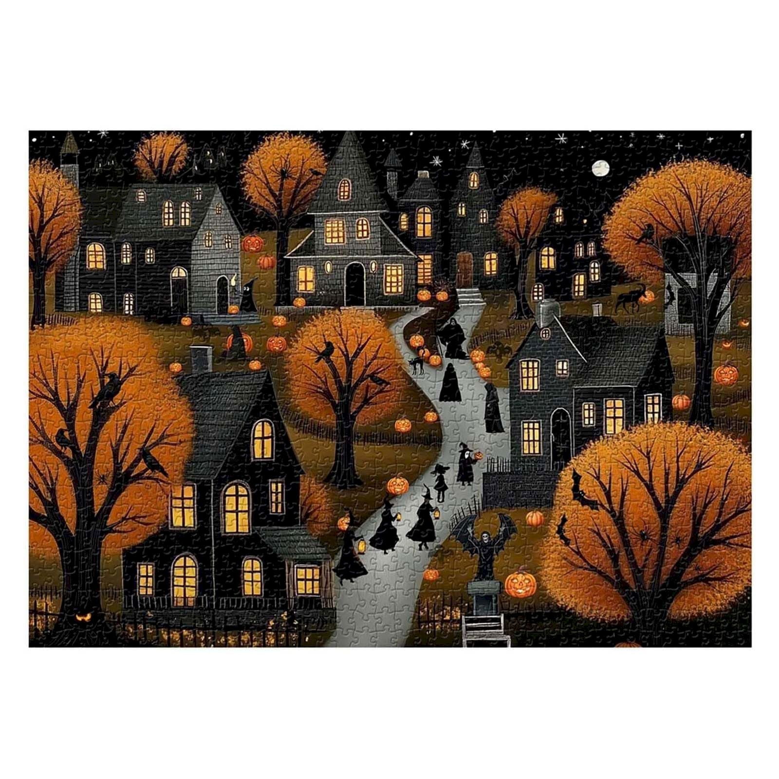 RUIG Halloween Puzzles for Adults 1000 Pieces, Haunted House Puzzle ...