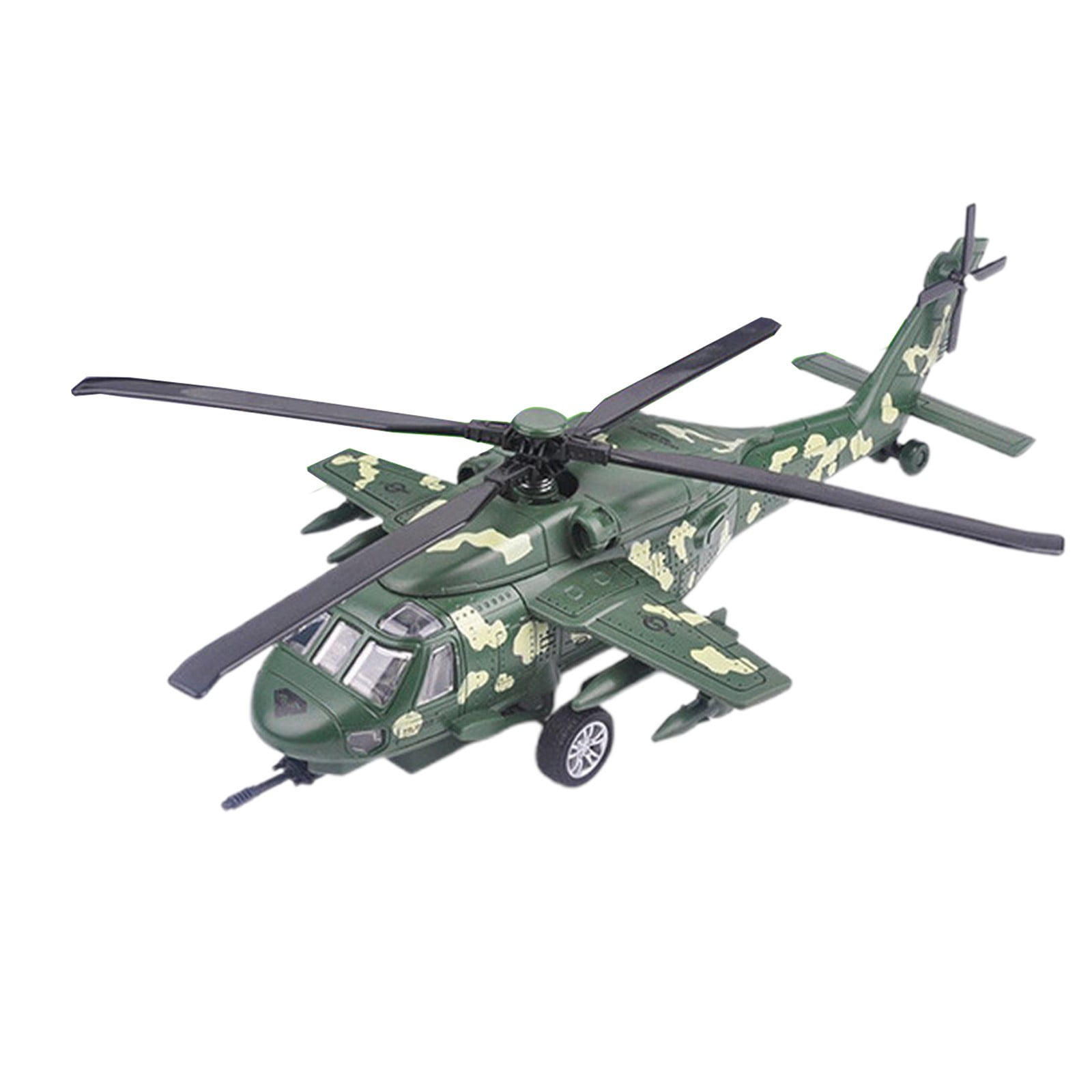 RUIG Helicopter Toy with Lights and Sounds Die Metal Airplane Pull Back ...