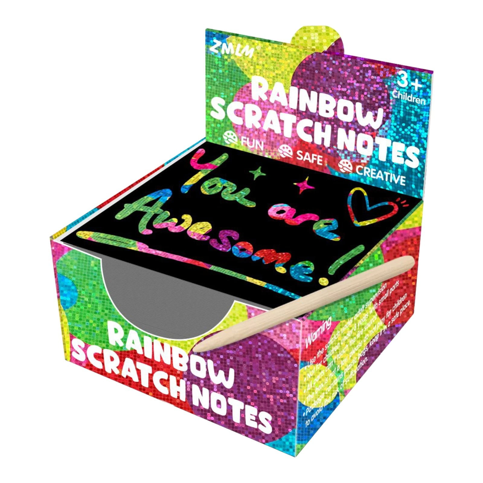 RUIG Holographic Scratch Art Mini Notes for Kids, Glitter Rainbow ...