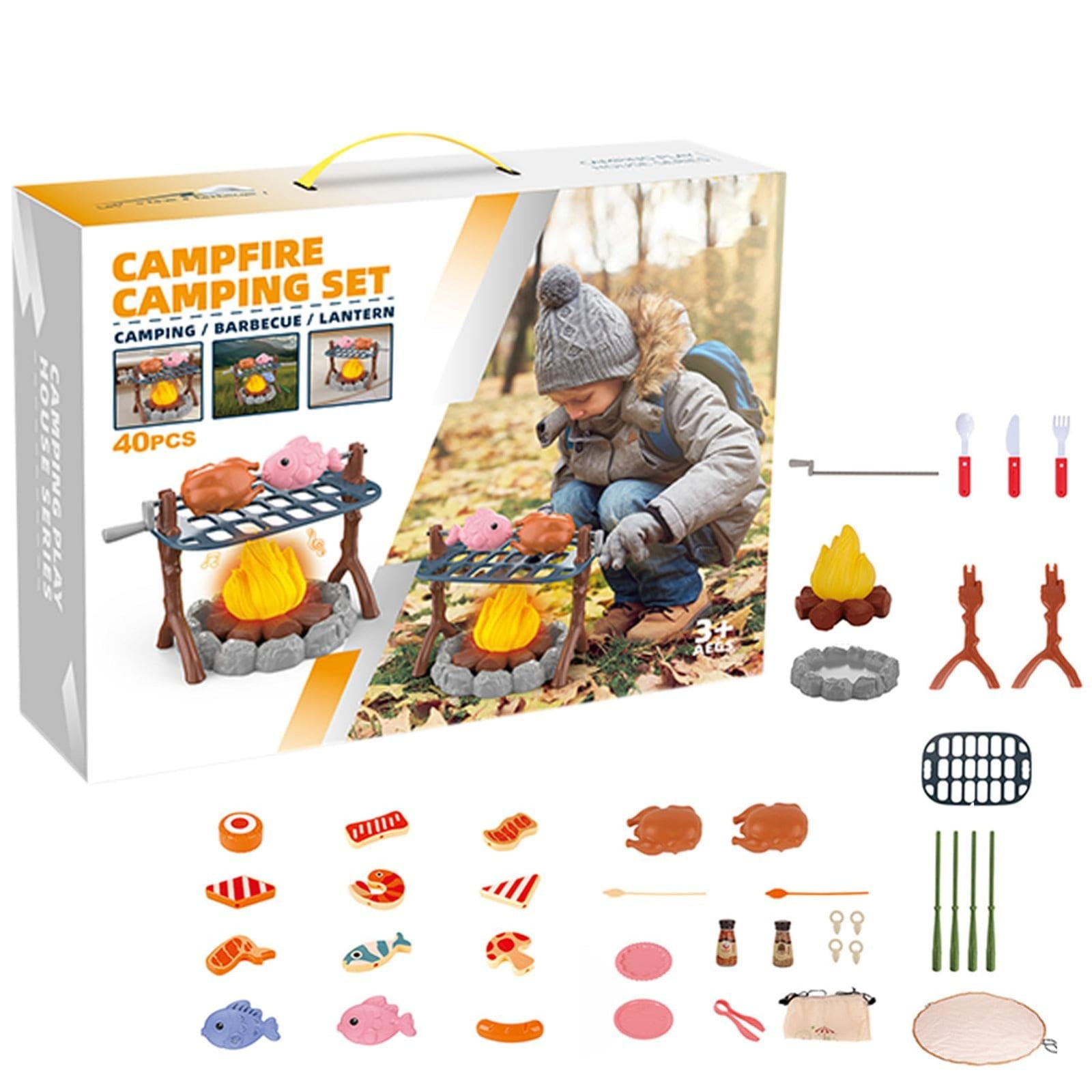 RUIG Kids Camping Toys, Camping Set Include Pretend Campfire Play Food ...