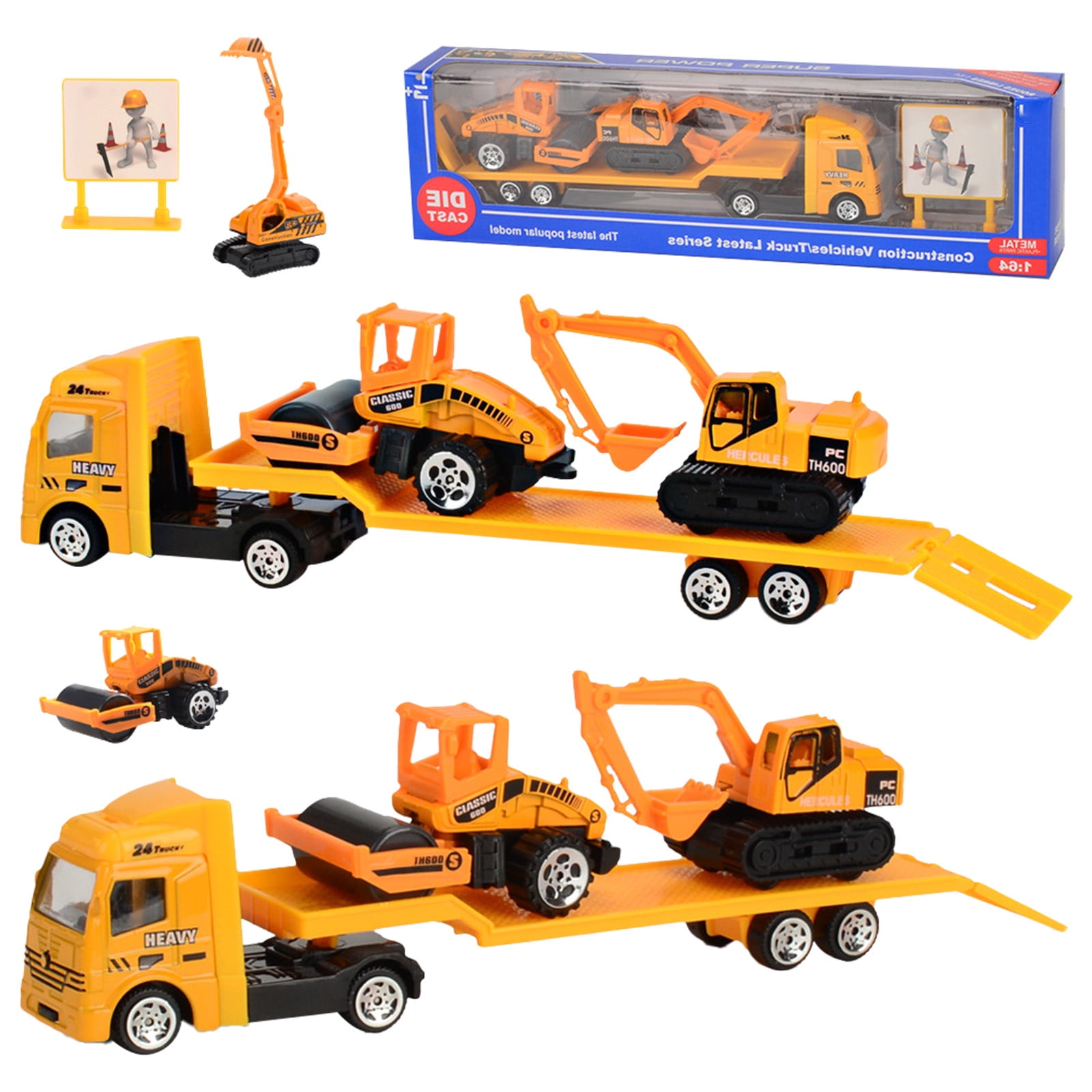 RUIG Kids Car Toys, Car Race Track Playset, Toy Truck Transport Car ...
