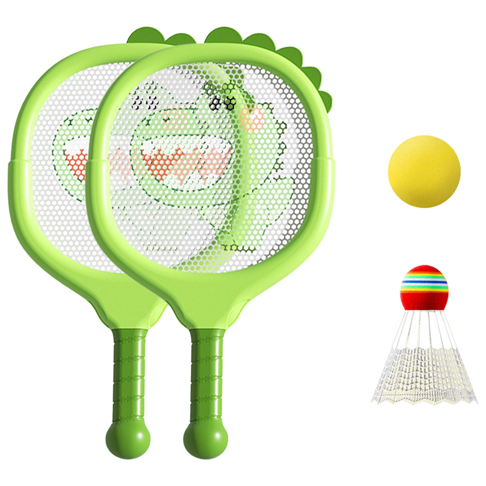 RUIG Kids Dinosaur Racket Set, Kids Tennis Rackets with Badminton, Soft ...