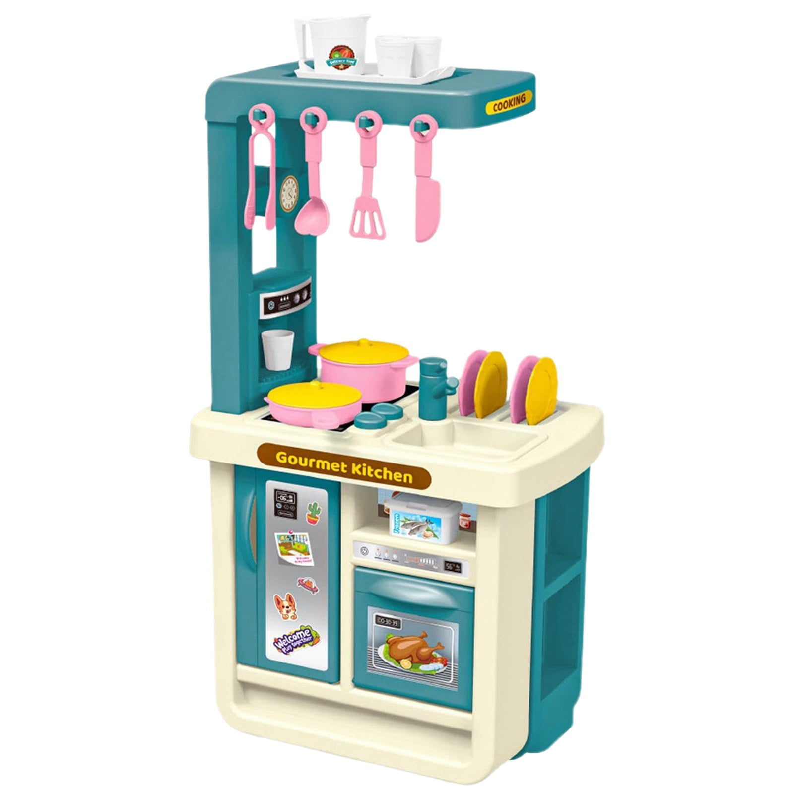 RUIG Kids Kitchen Play Set，Interactive Kids Kitchen Play Set with ...