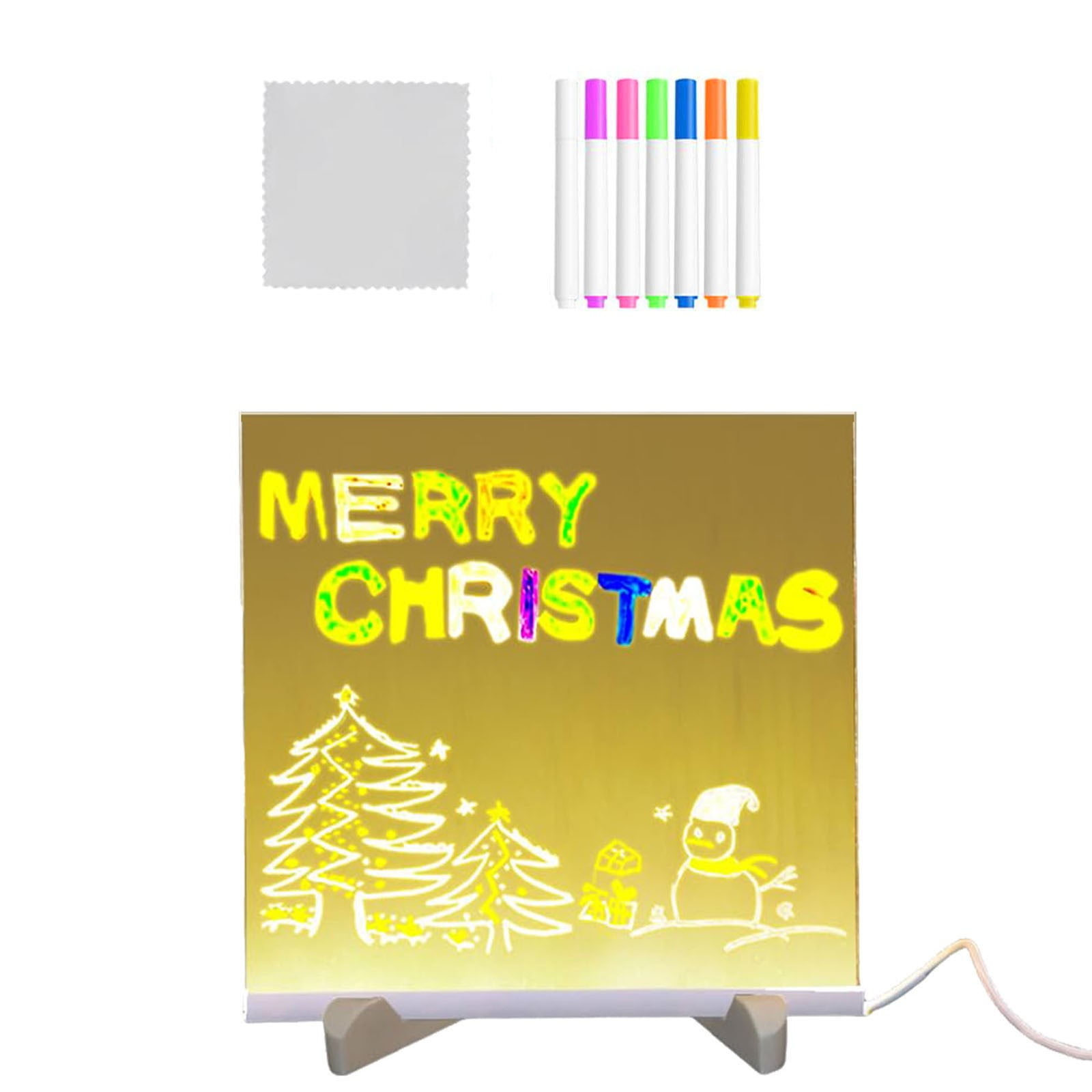RUIG LED Note Board with Colors, Lighted Acrylic Dry Erase Board ...