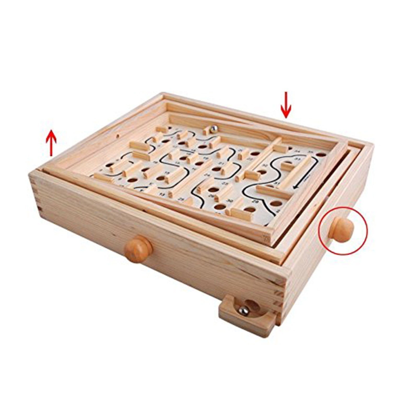 RUIG Large Wooden Labyrinth 11" x 9" Marble Ball Tilt Maze Wood Game ...