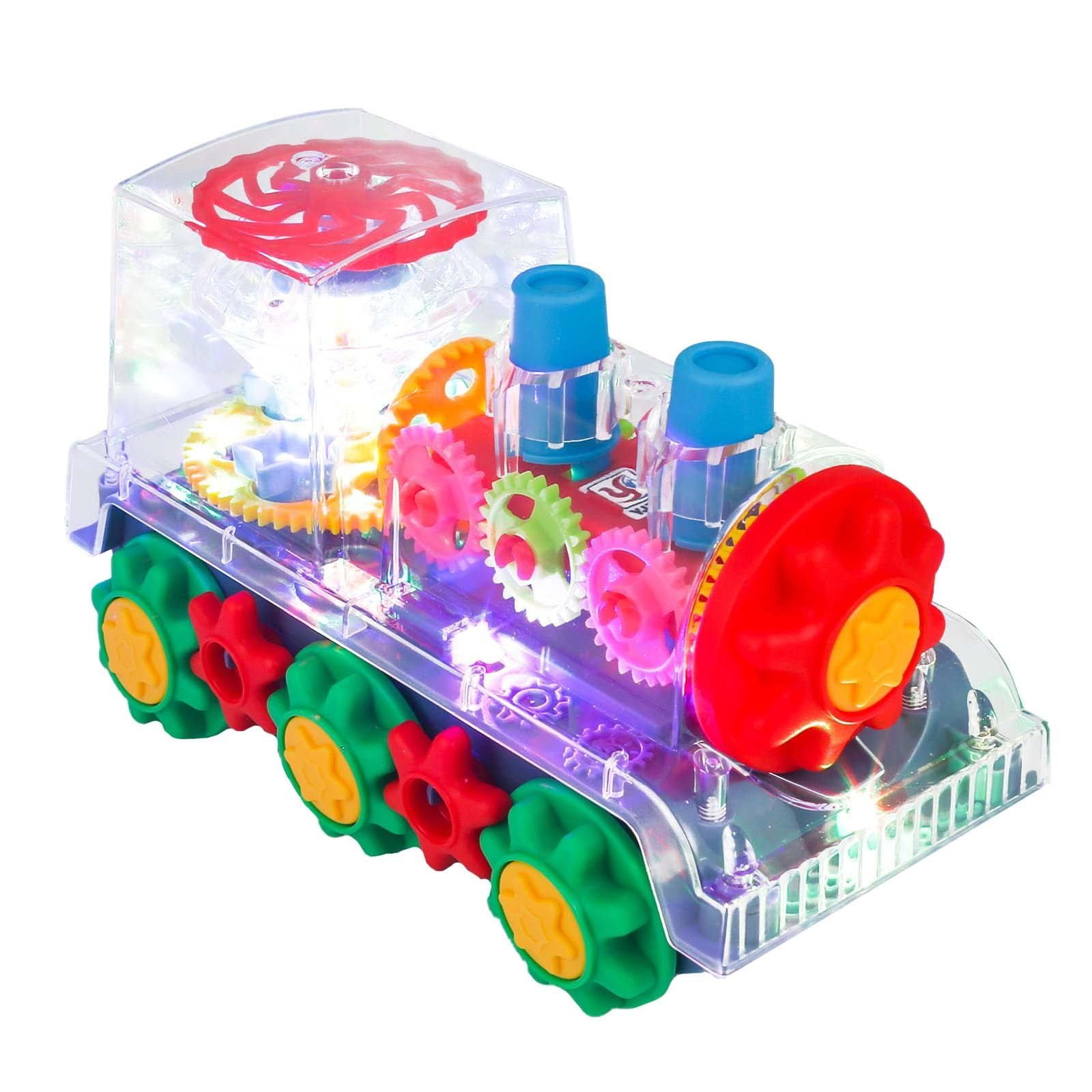 RUIG Light Up Dinosaur Car - Bump and Go Toy Car with Moving Gears ...
