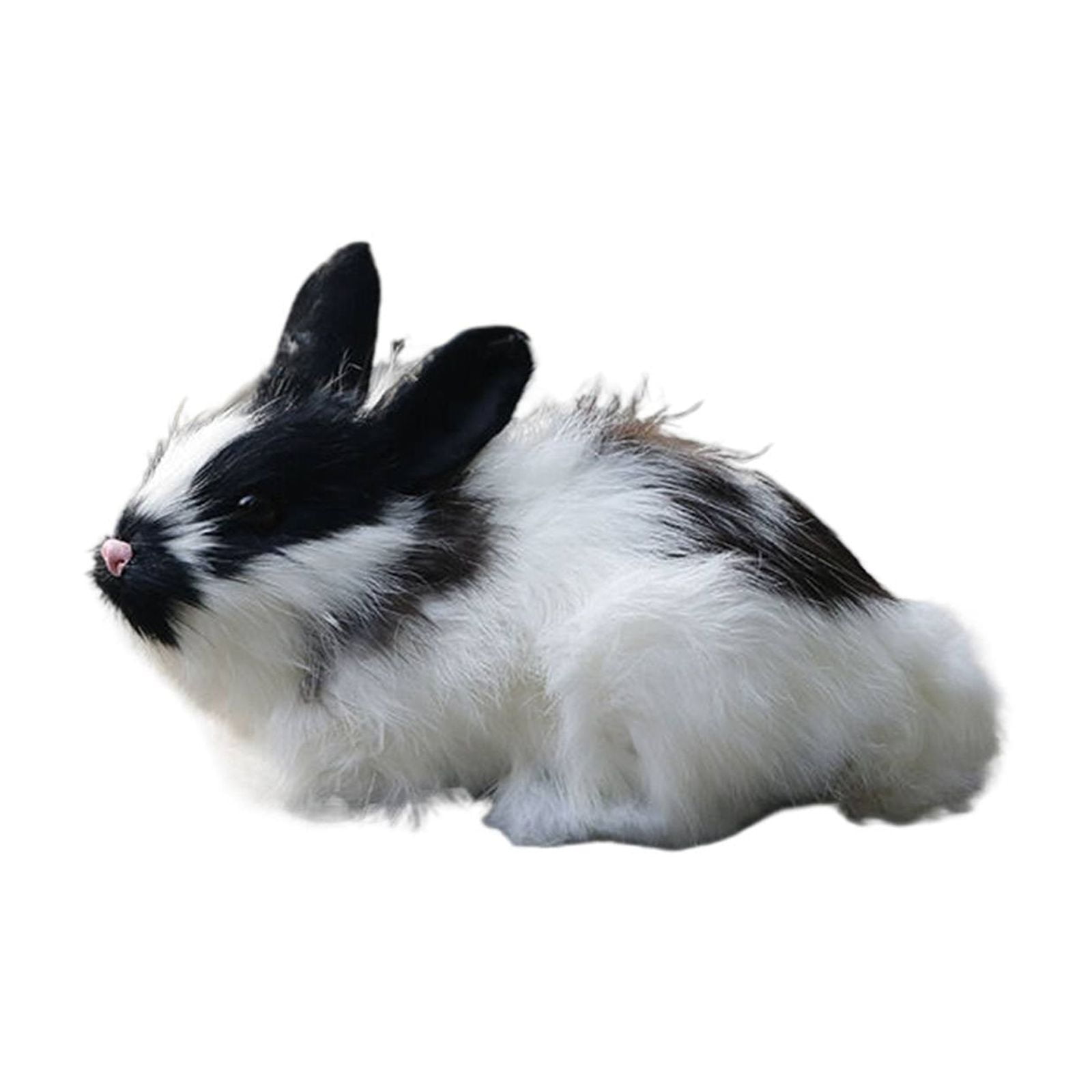 RUIG Miniature Realistic Furry Rabbits Figurines Simulation Farm Animal ...