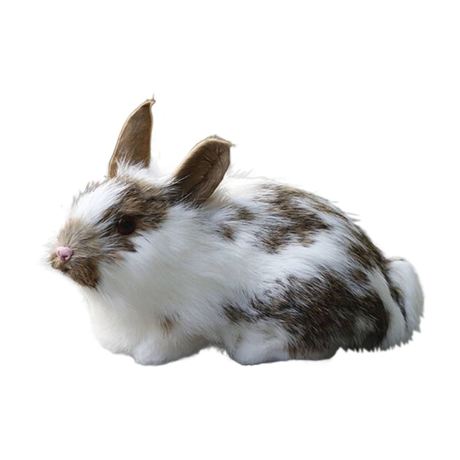 RUIG Miniature Realistic Furry Rabbits Figurines Simulation Farm Animal ...