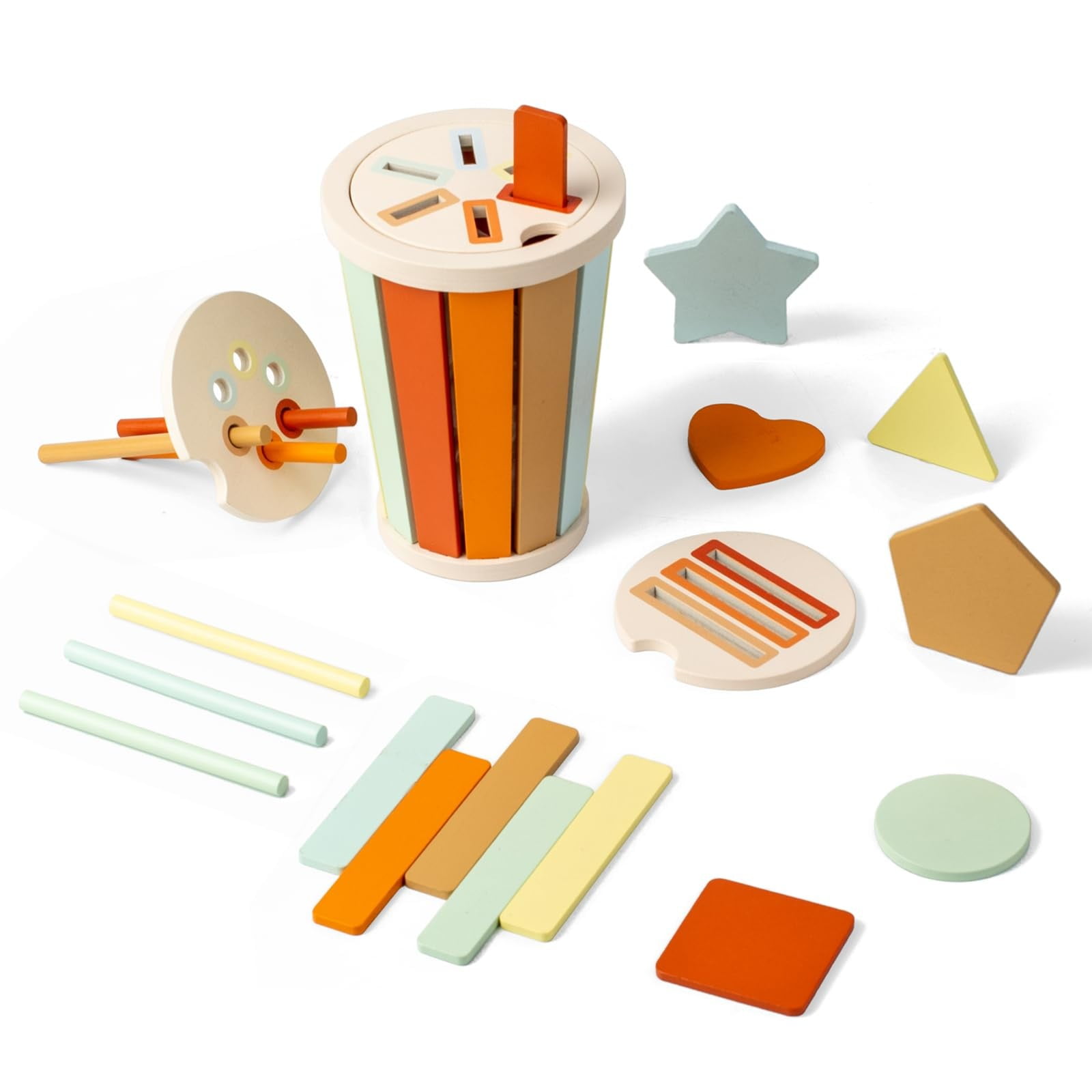 RUIG Montessori Toys for 1-3 Year Old, Wooden Color Sorting Learning ...