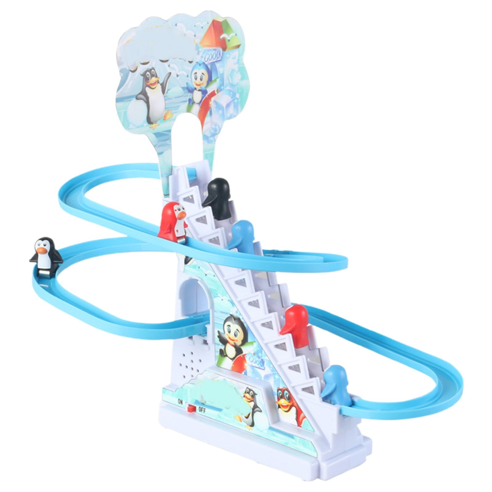 RUIG Penguin Race Game Toy Playful Musical Roller Coaster Track Playset ...