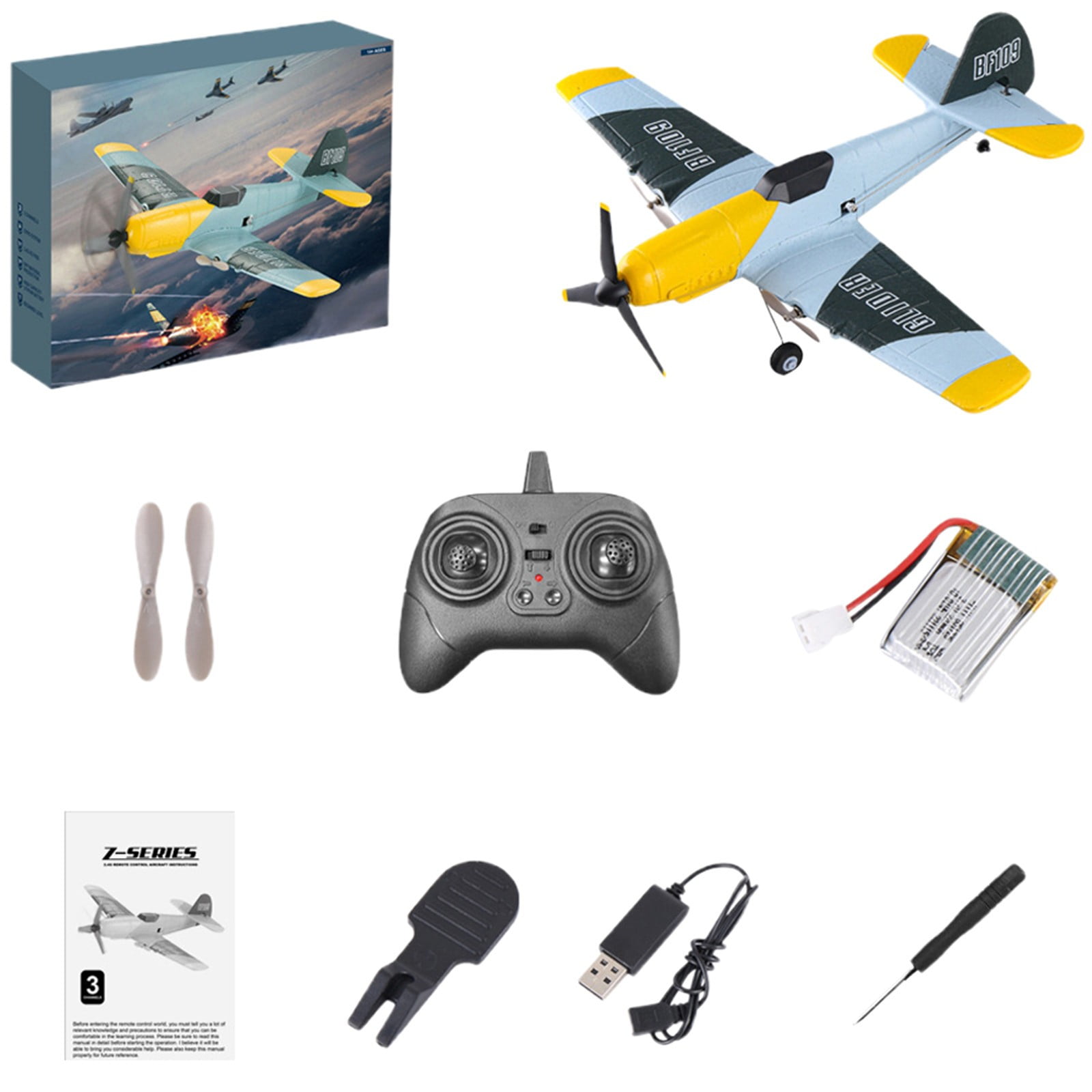 RUIG RC Plane 3 Channel Remote Control Airplane Fighter Toys, 2.4GHz 6 ...