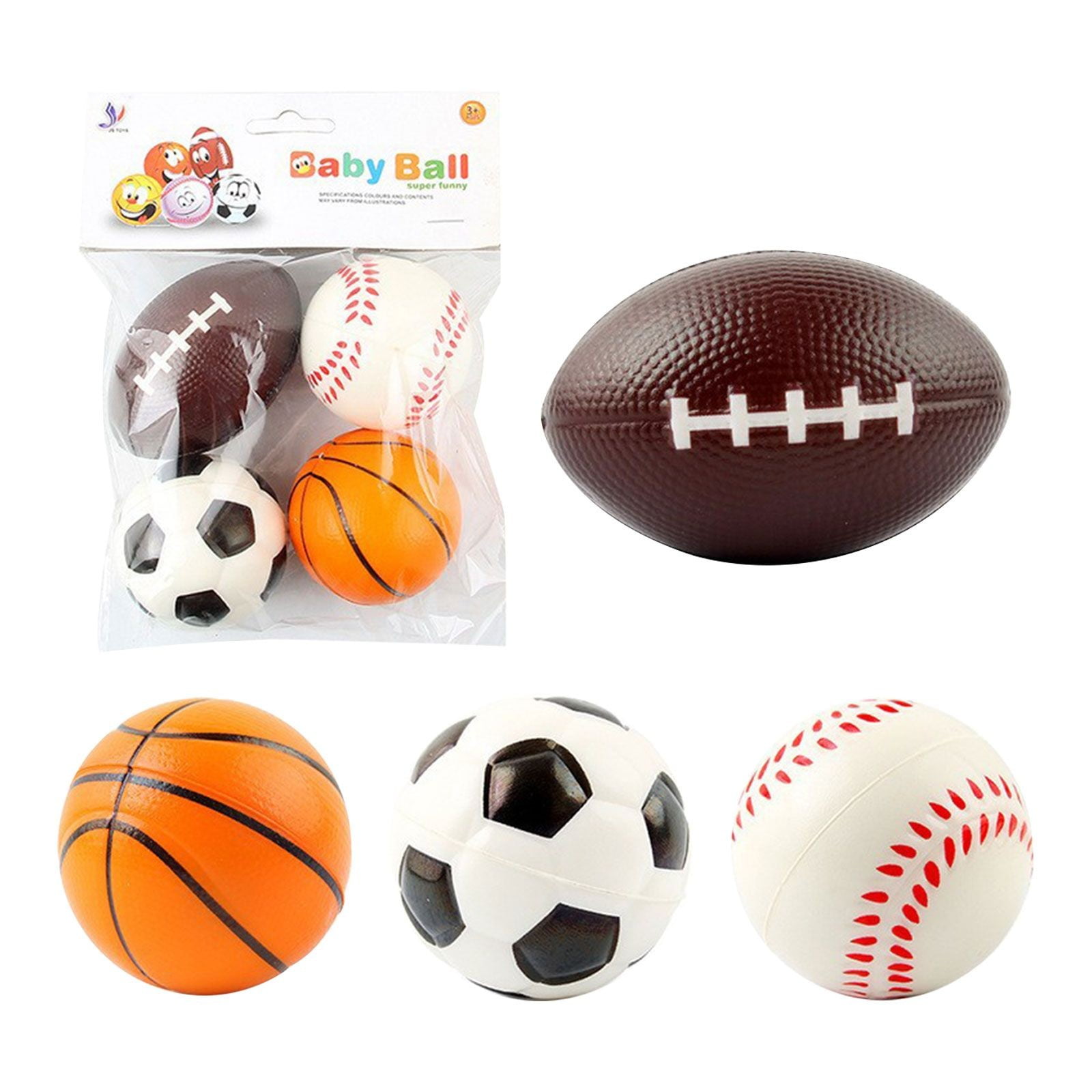 RUIG Sports Stress Foam Balls for Kids -Mini Foam Sports Balls -Soccer ...