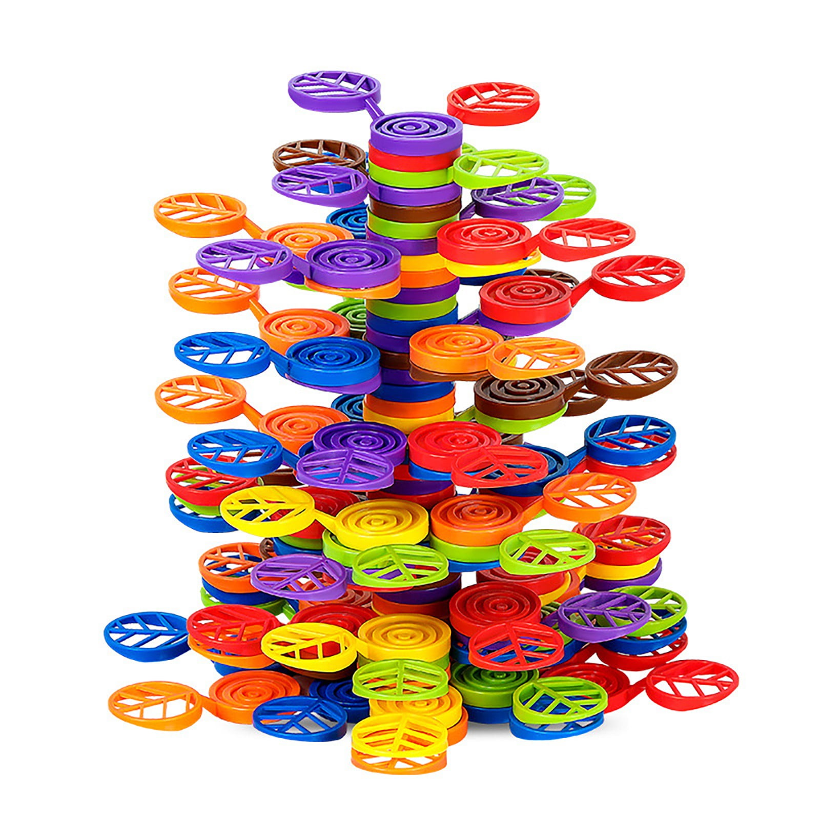 RUIG Stack-a-Rainbow-Tree Plastic Stacking Blocks 56 Piece, Building ...