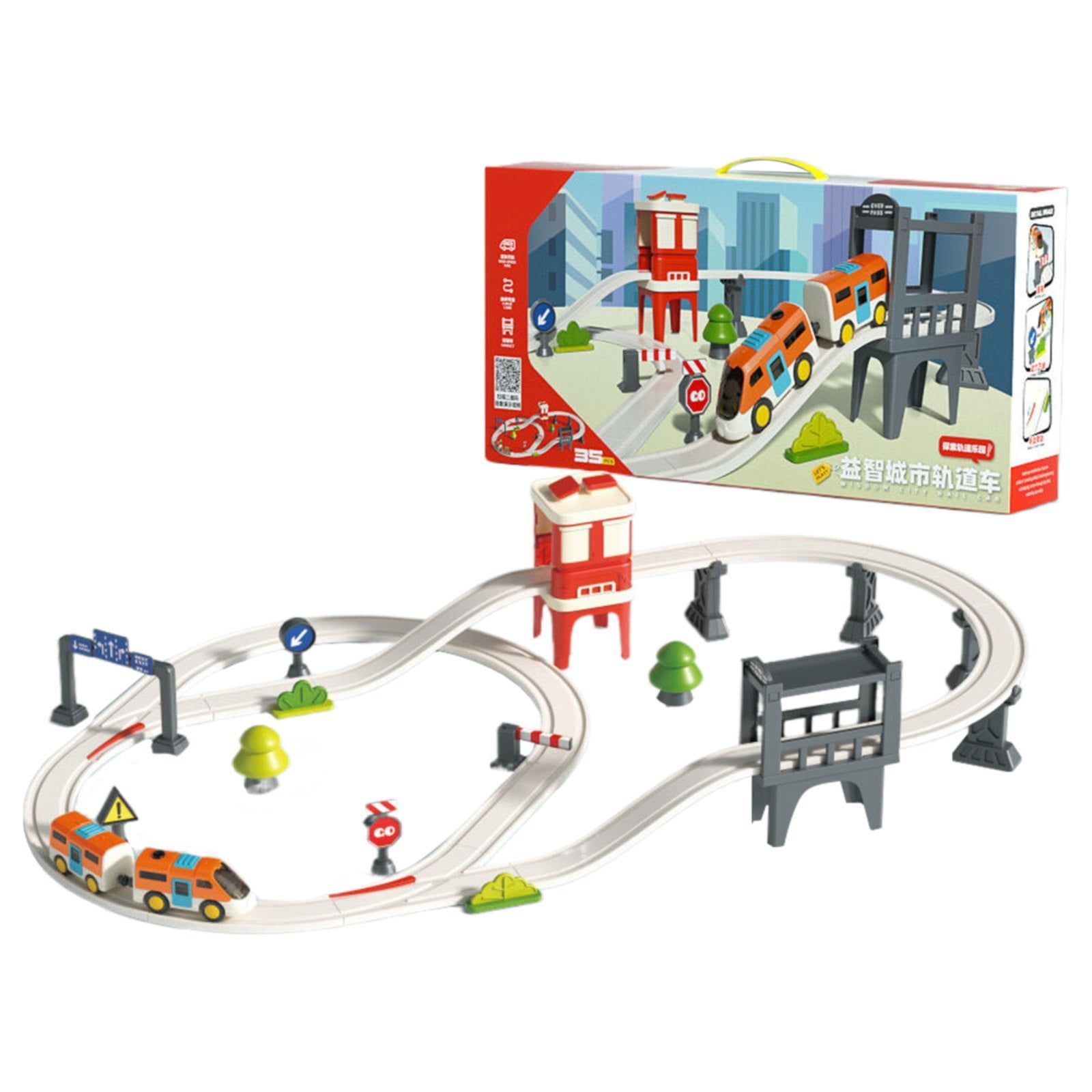 RUIG Toddler Train Set Toy, Electric Train Track Playset for 3 4 5 ...