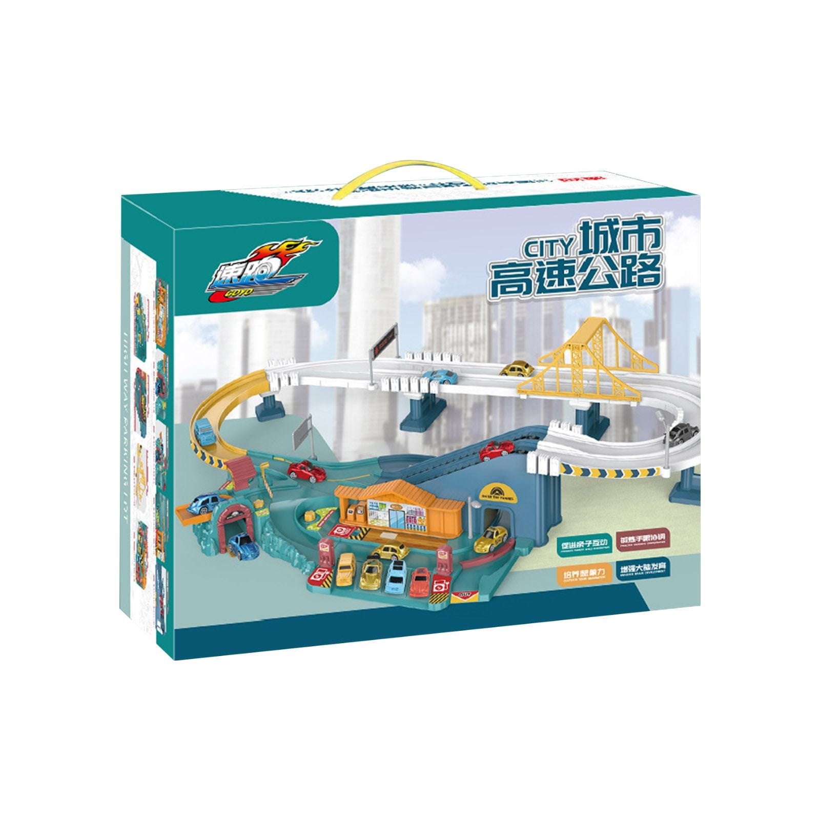 RUIG Toy Car Ramp Track Dinosaur Climbing Hills Railcar Colorful ...