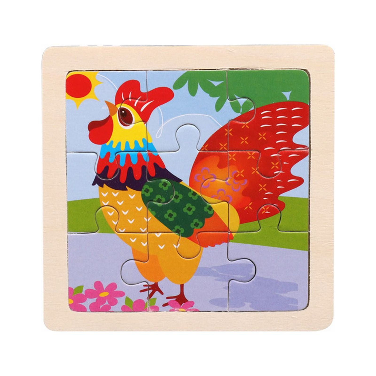 RUIG Wooden Peg Puzzles for Toddlers 2-4 Years Alphabet Number Animal ...