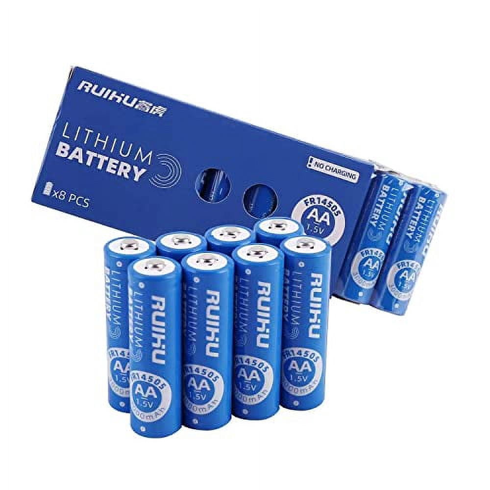 RUIHU AA Batteries 8 Pack Lithium Iron Double A Batteries, 1.5V 3000mAh ...