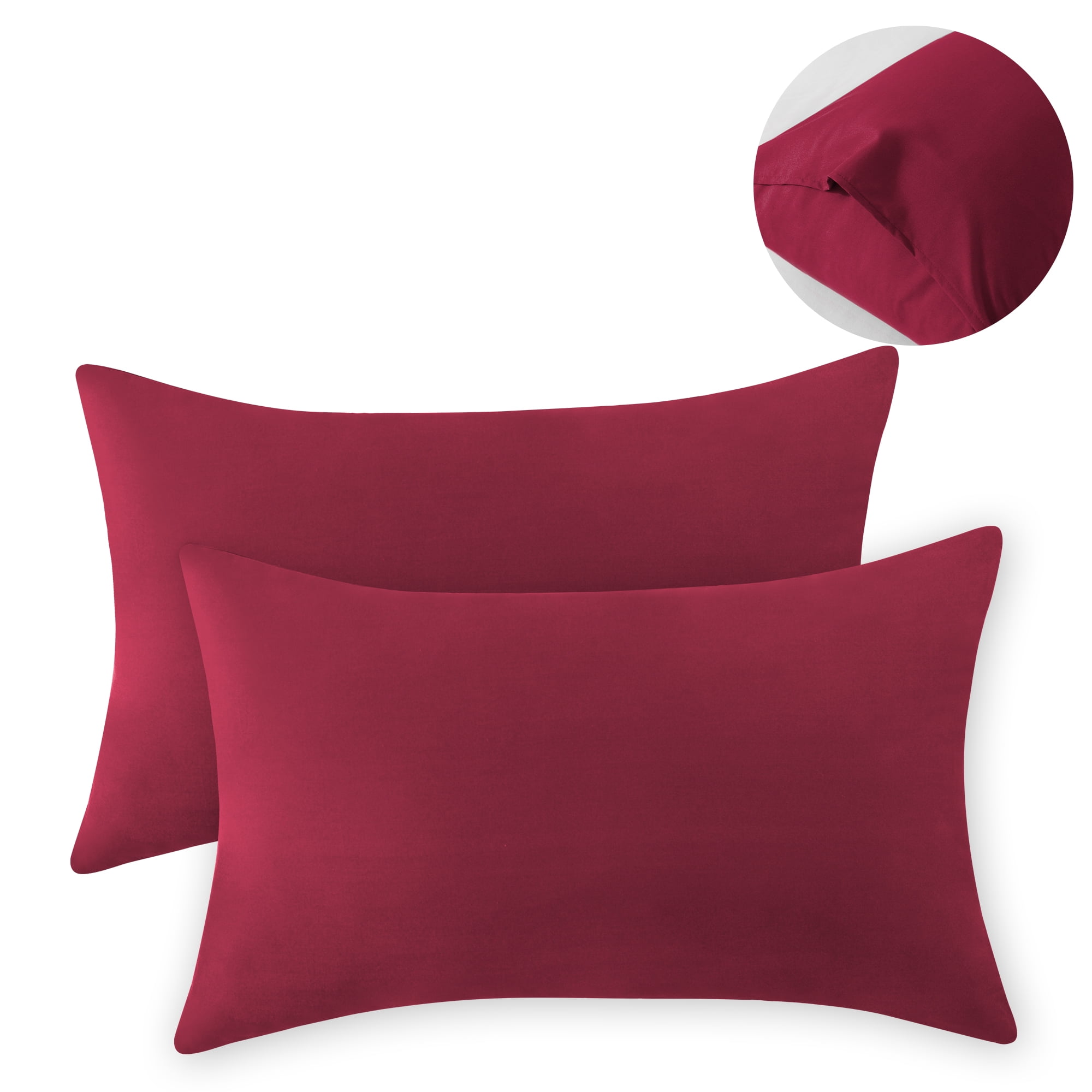 RUIKASI Soft Red King Size Pillowcases Set of 2, Microfiber Pillow ...