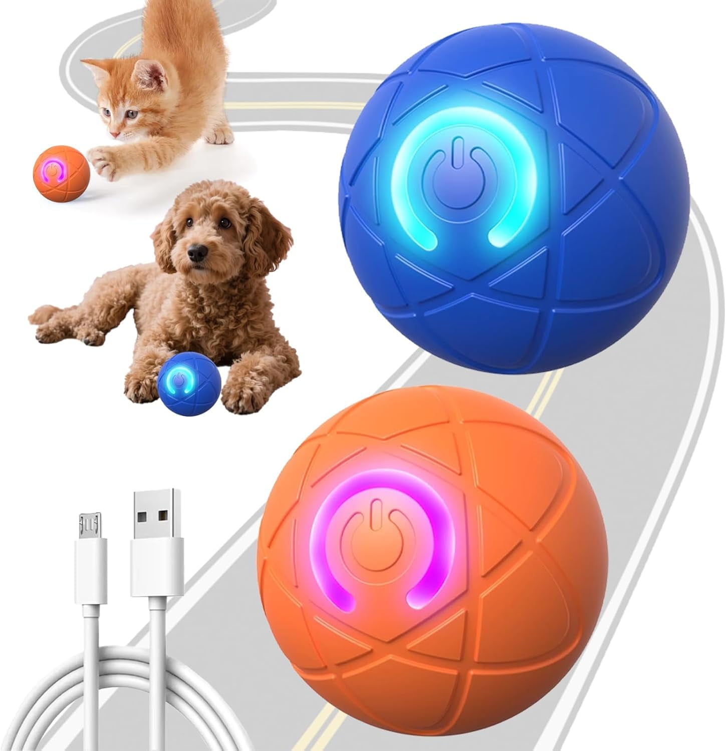 RUINXXT Interactive Dog Toys Balls, 2026 Automatic Rolling Shaky Ball ...