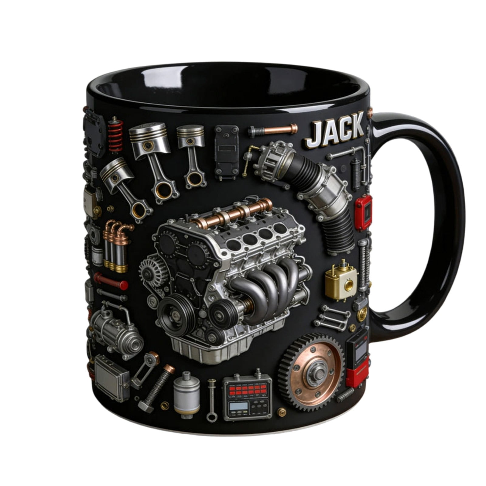 RUIQPGRT Personalized Car Engine Disassembly Cup 2D Printing Watermark ...