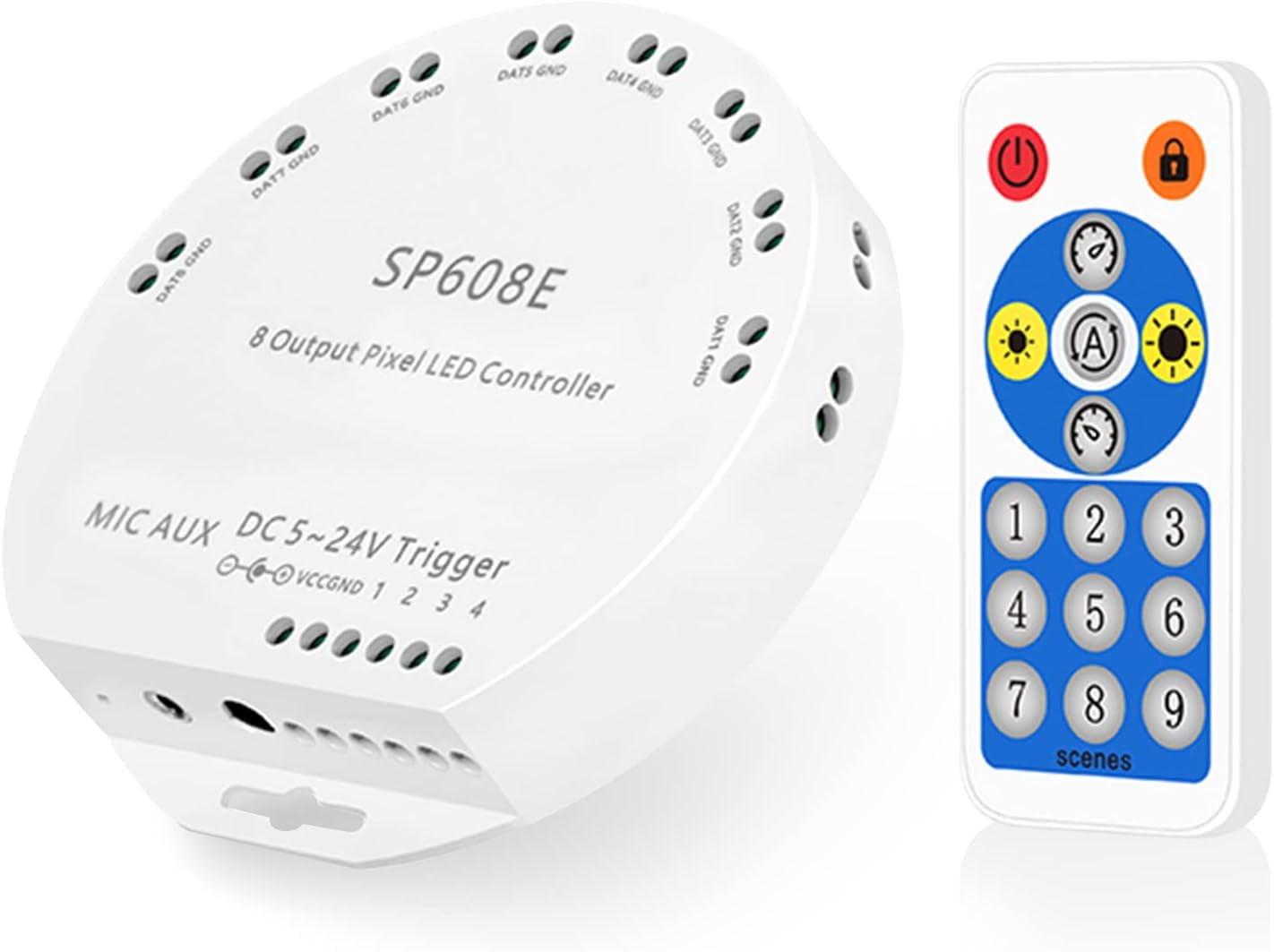 RUIRUI SP608E Bluetooth Controller with 8 Signal Outputs for LED Module ...