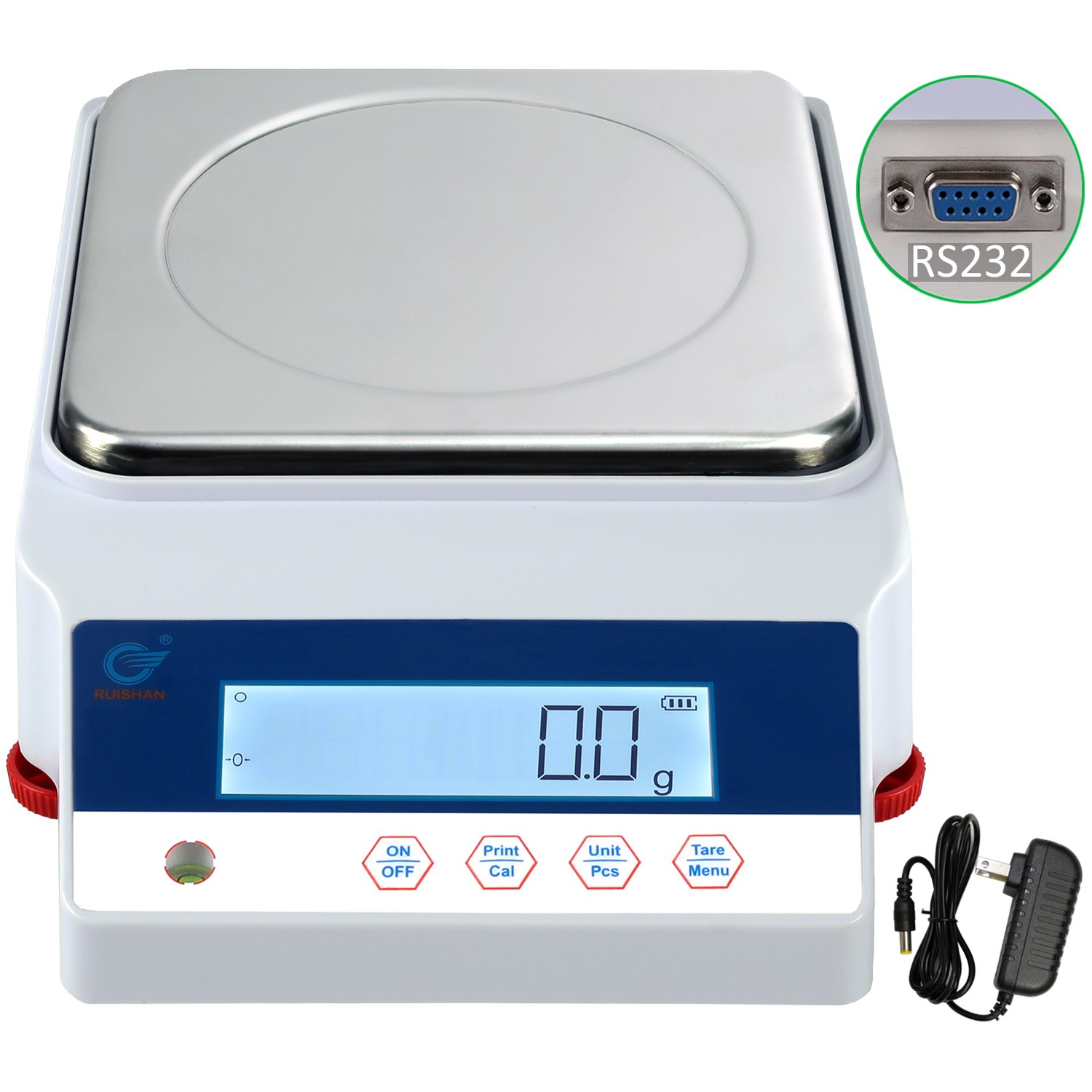 RUISHAN 10kg x 0.1g Large Range Precision Lab Balance Scale Grain/Gram ...