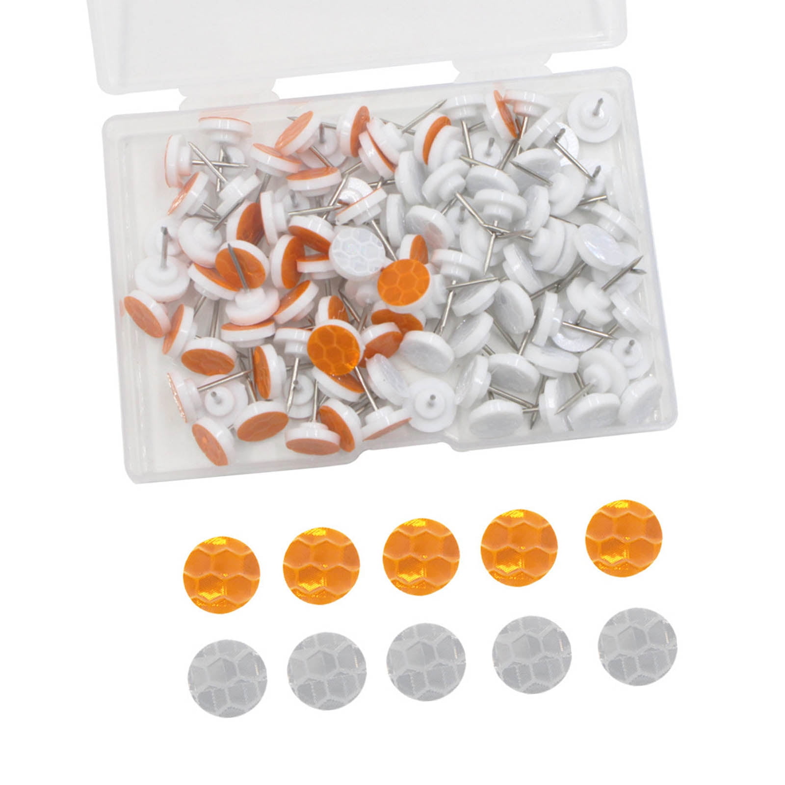 RUISINERY 100 pieces Reflective Thumb Tacks Reflective Tacks Trail ...