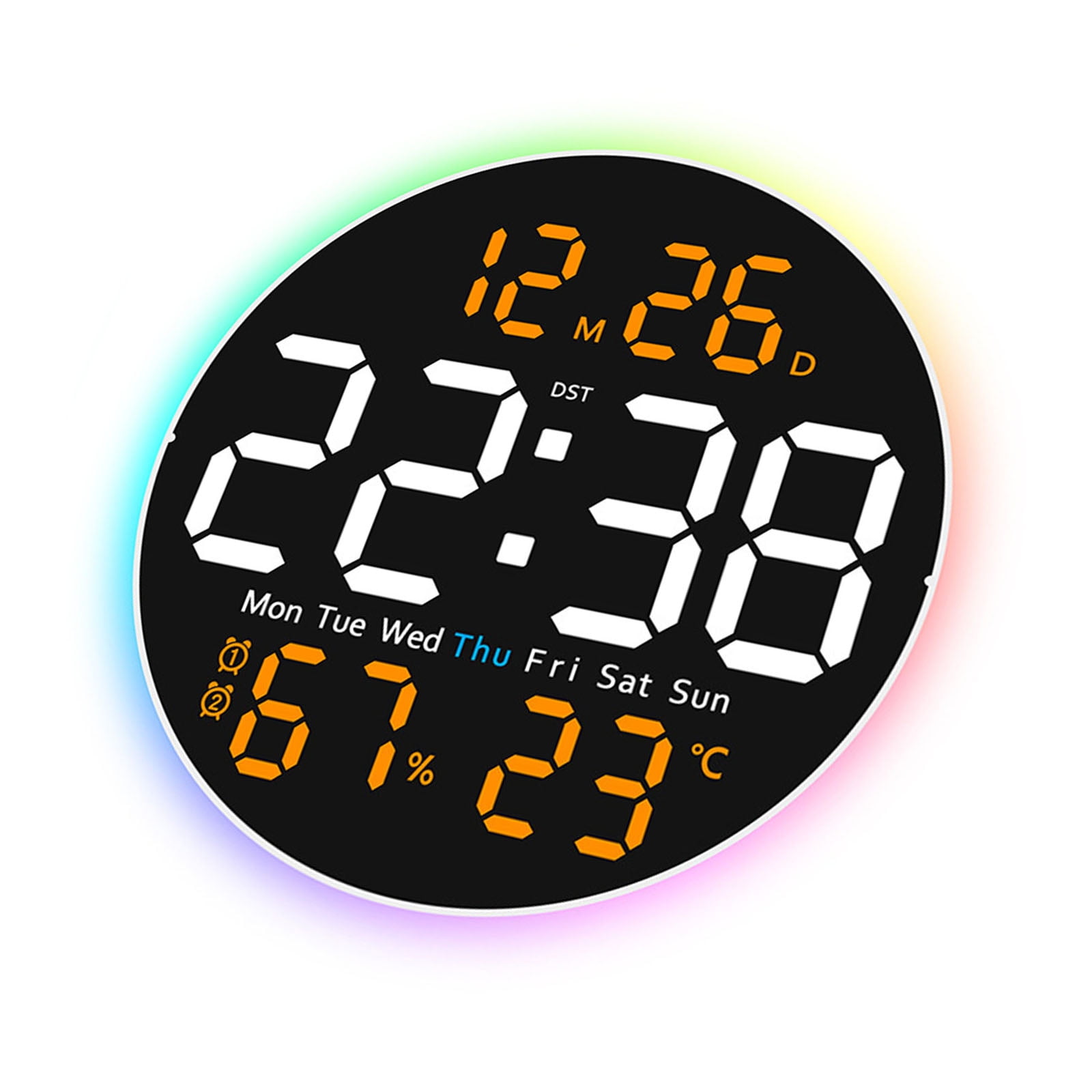 RUISINERY 10Inch Large Digital Wall Clock Remote Control 2 Alarms Big ...