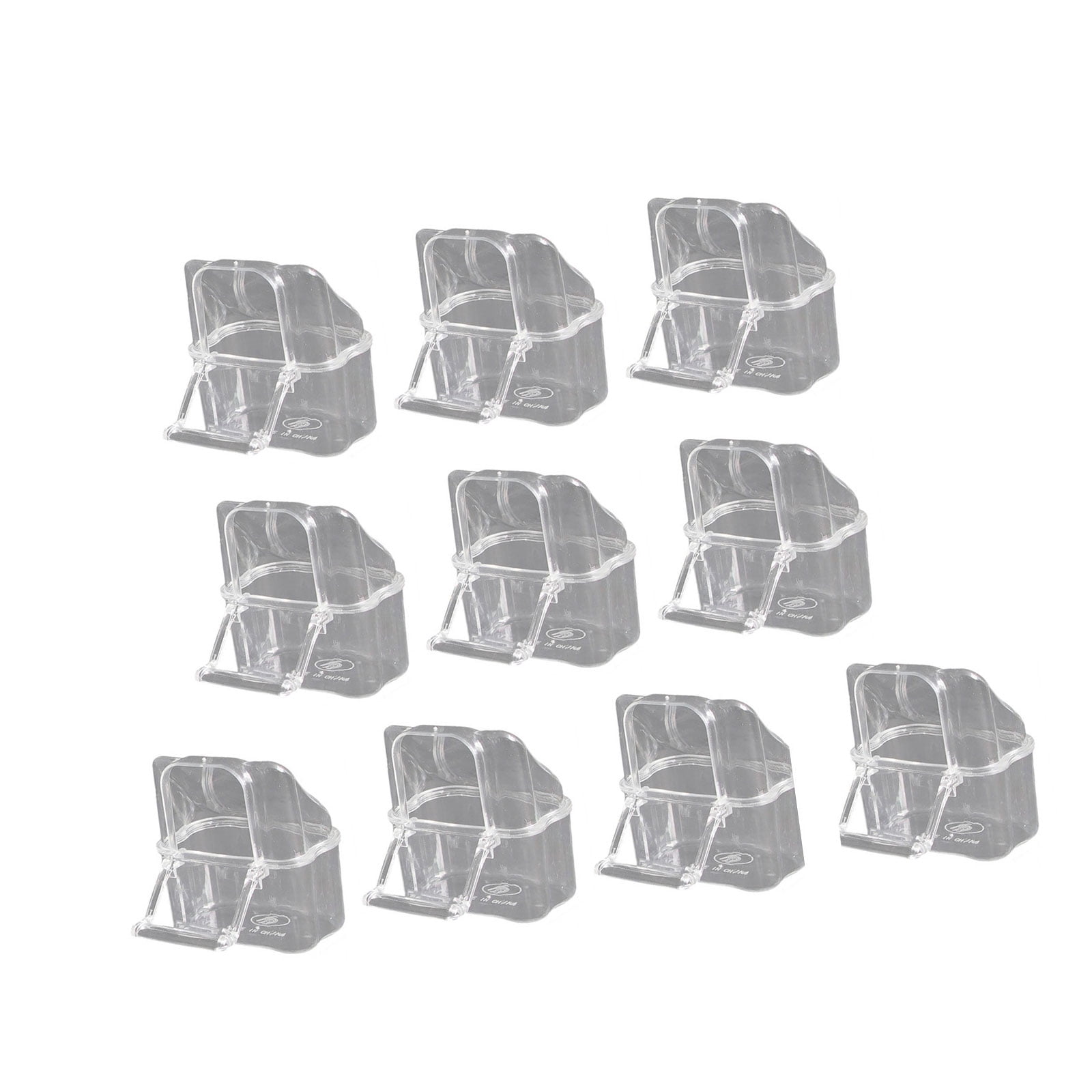 RUISINERY 10pieces Clear Bird Feeder Feeding Box for Cage with Easy ...