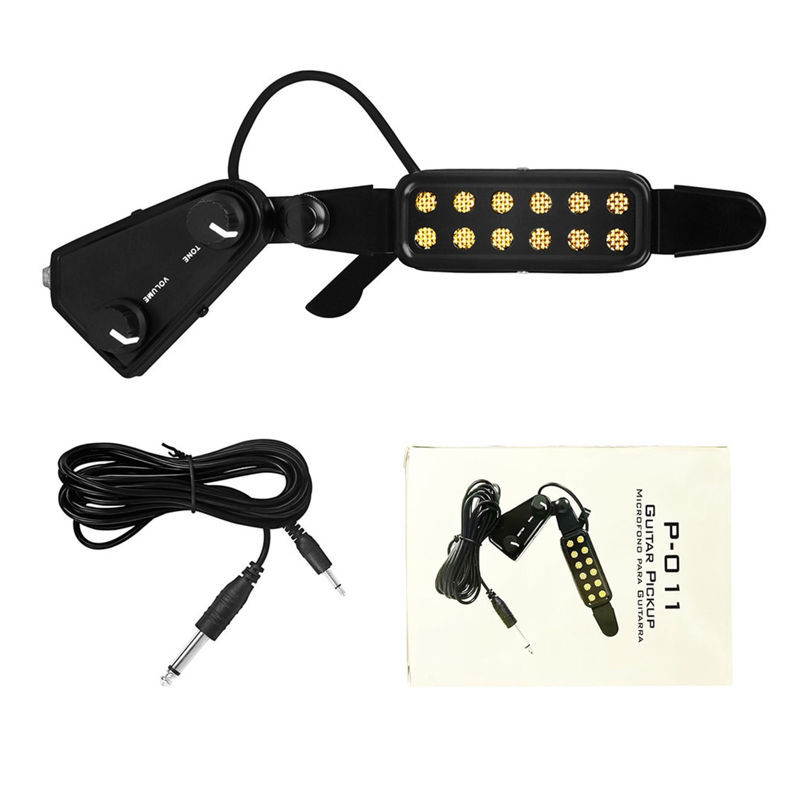 RUISINERY 12 Hole Acoustic Guitar Sound Pickup With Volumes Tone Tuner ...