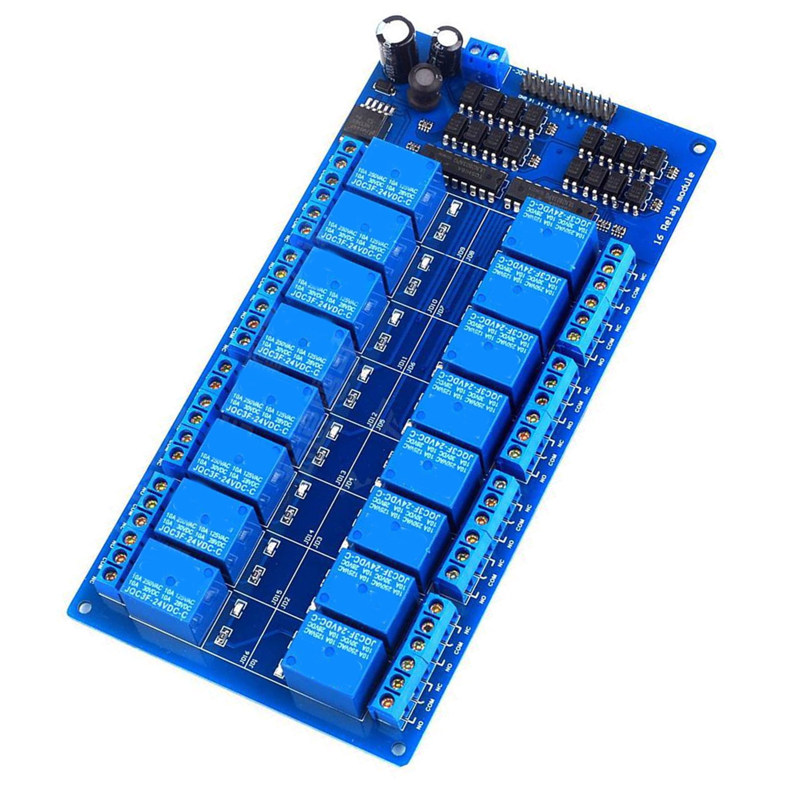 RUISINERY 16 Channel Relays Module 24V Low Triggering Coupler Isolation ...