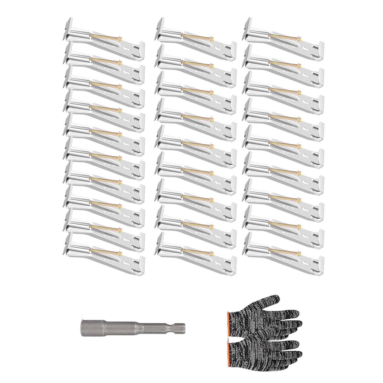 RUISINERY 28pieces Gutter Hangers Heavy Duty Concealed Rain Gutter ...