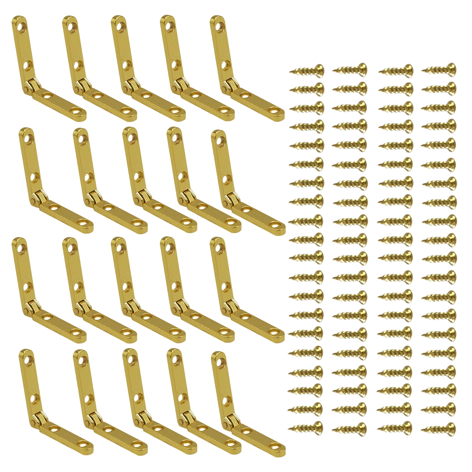 RUISINERY 30 Set Gold 90 Degree Hinges with Screws Small Chest Hinges ...