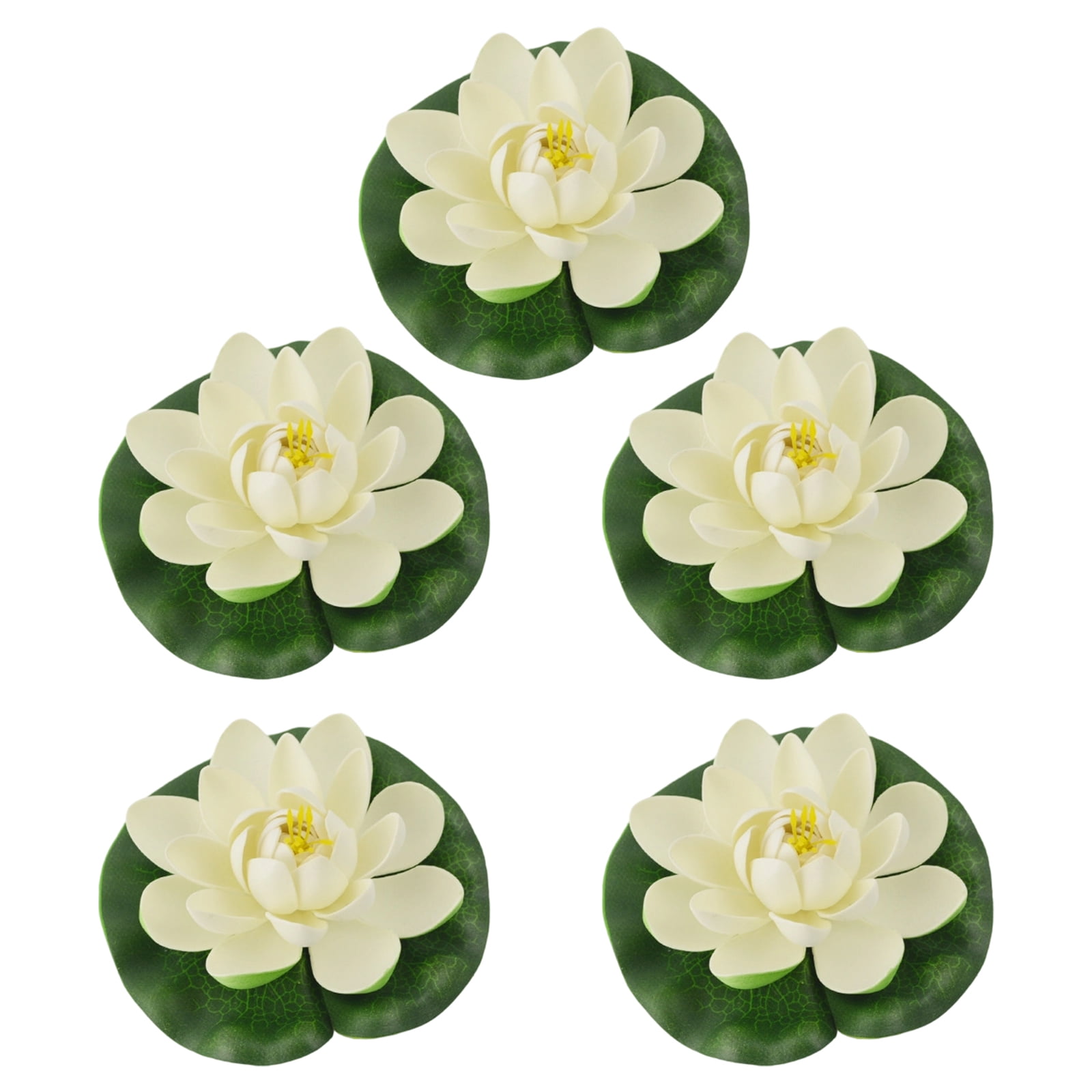 RUISINERY 5pieces Realistic Lilies Pad Artificial Water Plant For Pond ...