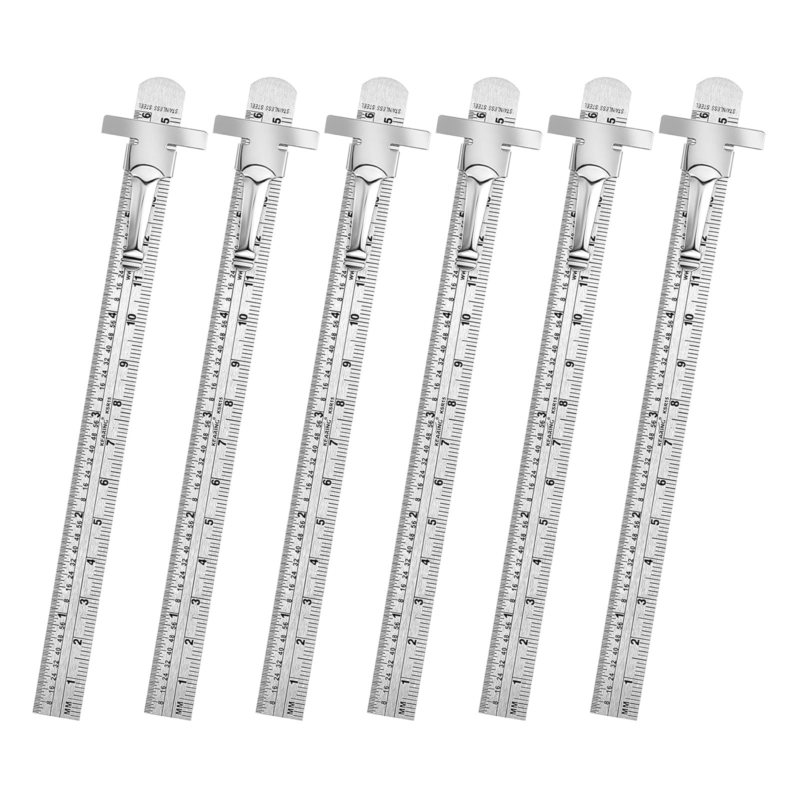 RUISINERY 6pieces Pocket Ruler Stainless Machinists Ruler with ...