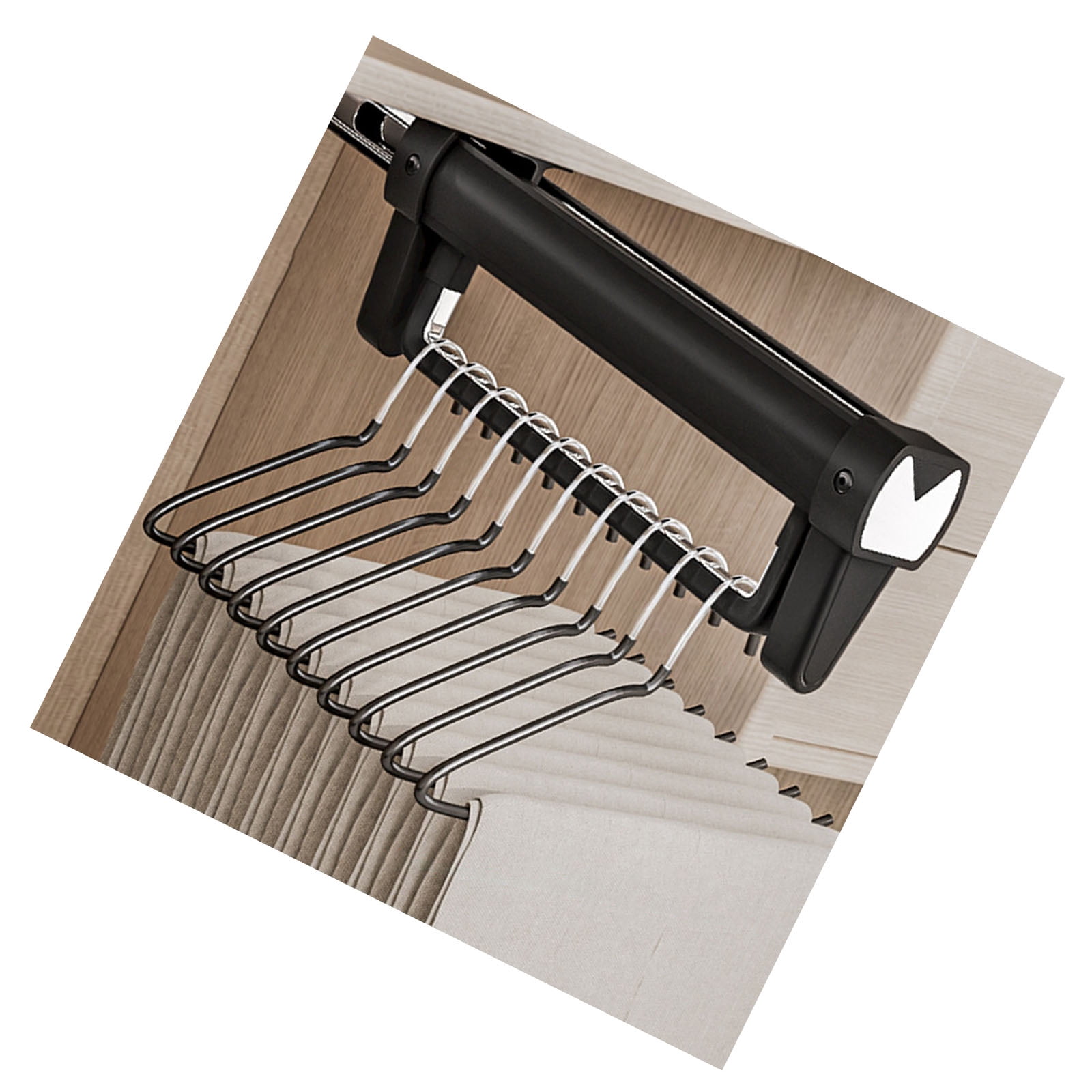 RUISINERY Adjustable Pull Out Clothes Storage Rod Space Saving Aluminum ...