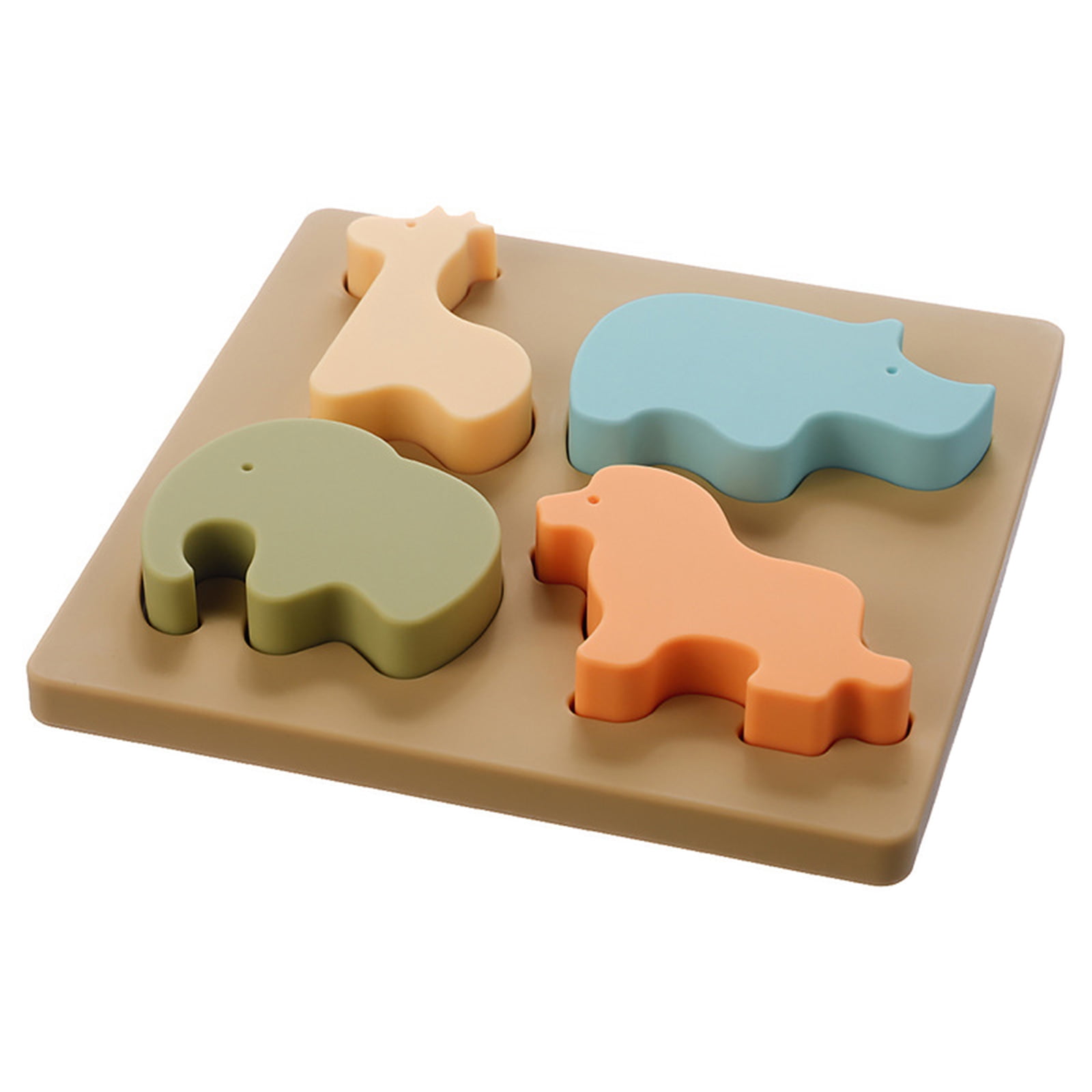 RUISINERY Baby Soft Nesting Sorting Stacking Toy Silicone Teething Block Animal Shape ...