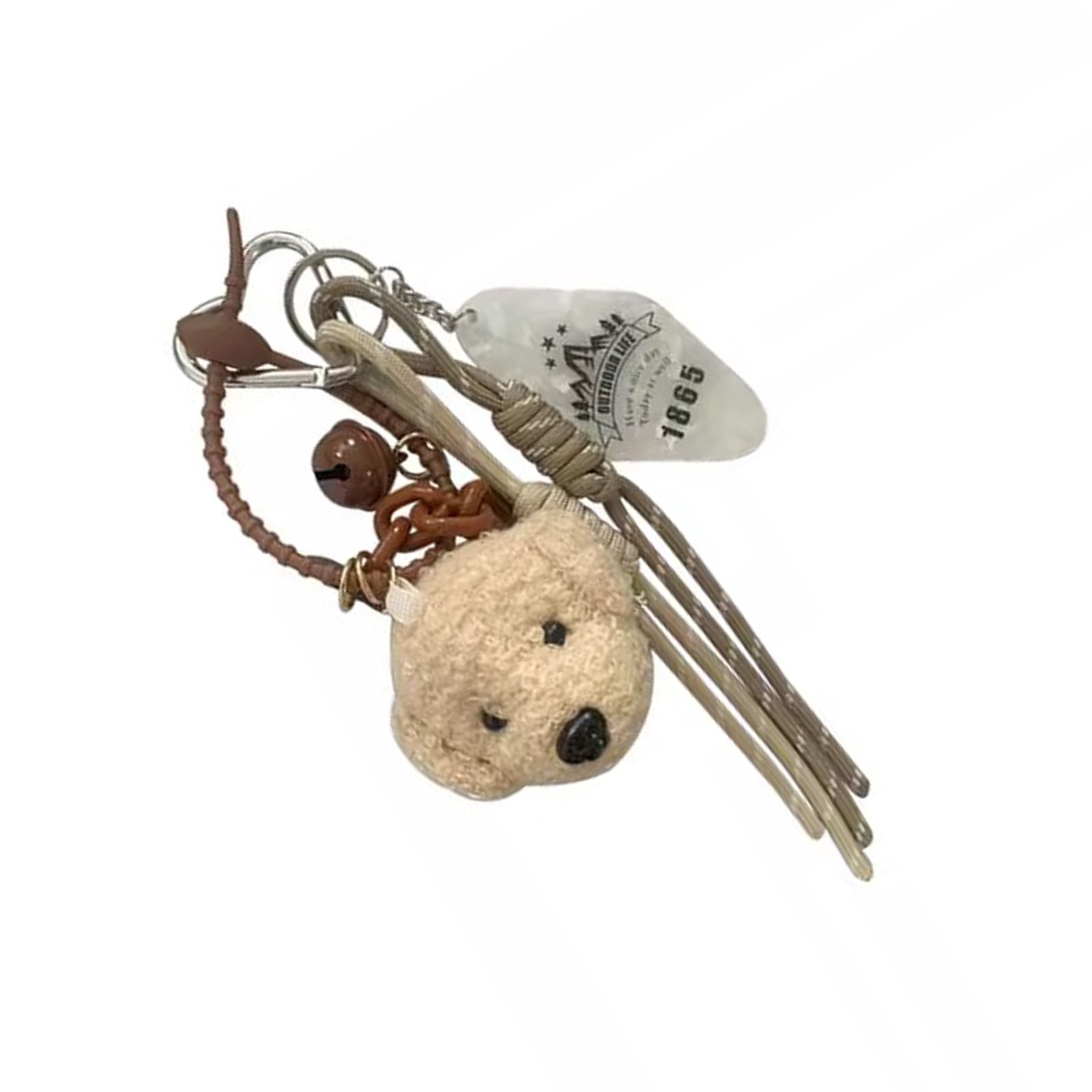 RUISINERY Cartoon Bear Dog Keychain Plush Toy Bag Charm Soft Practical ...