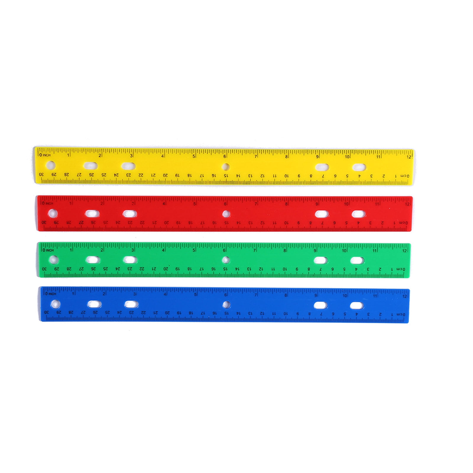 RUISINERY Clear Ruler with Hole 12Inch Straight Ruler Inches and ...