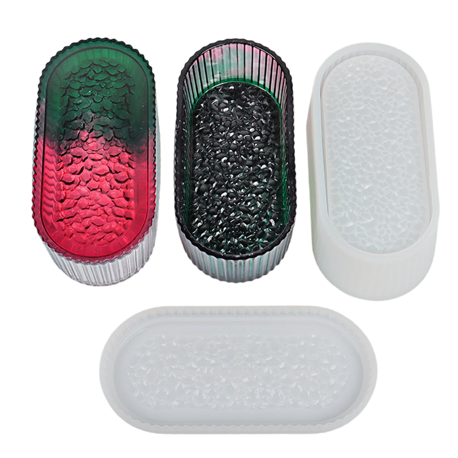 RUISINERY Diamonds Oval Shaped Storage Container Epoxy Mould High ...