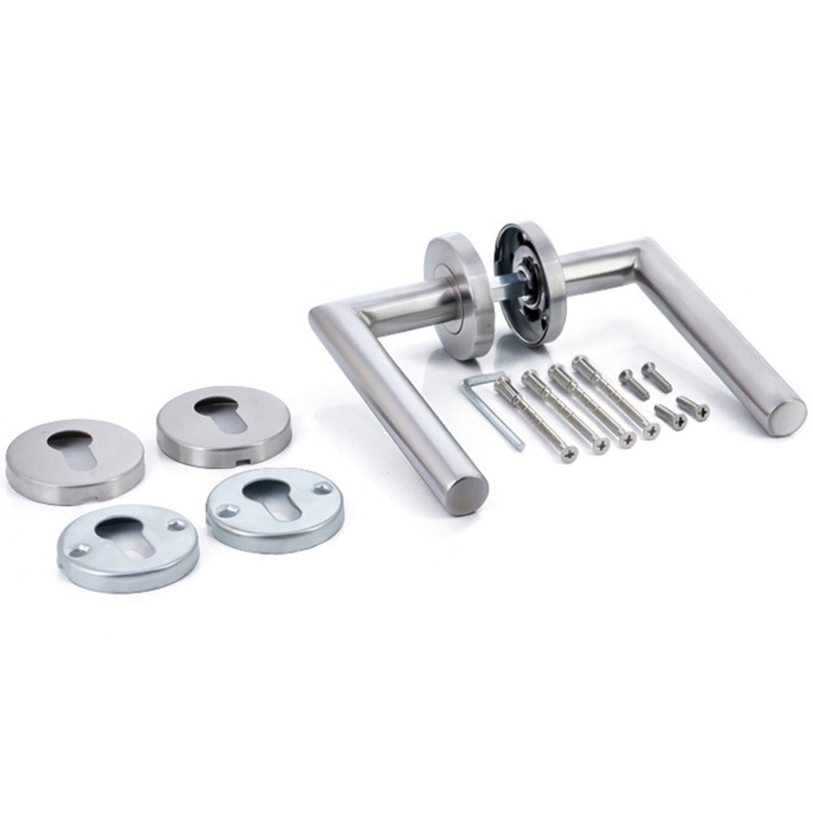 RUISINERY Door Levers Lock Set Round Handle with T Designs Steel Angles ...